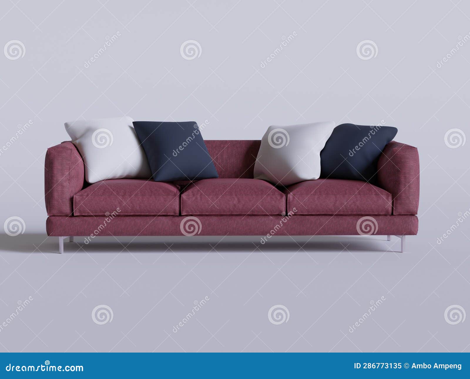 Realistic Sofa White Texture Rendered Stock Illustration - Illustration ...