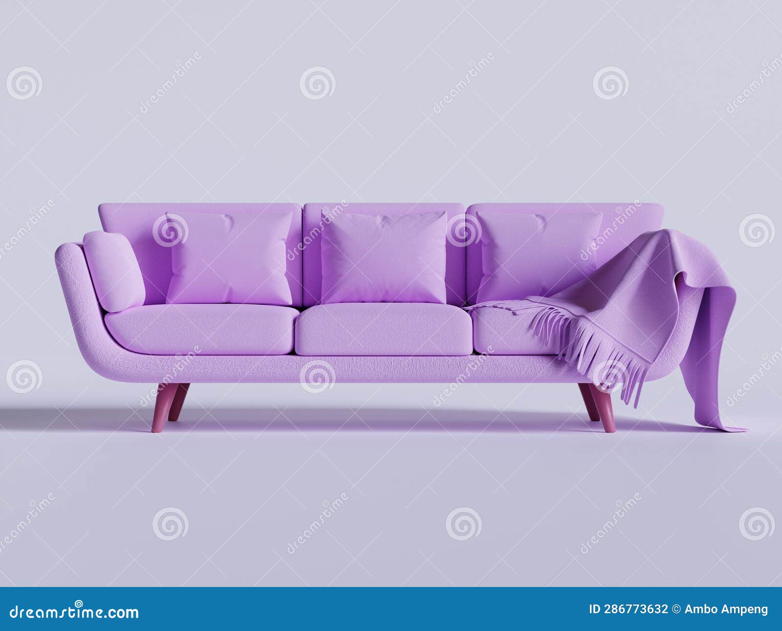Realistic Sofa White Texture Rendered Stock Illustration - Illustration ...
