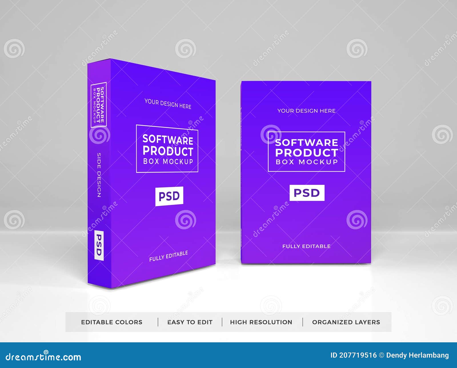Realistic Software Box Product 3D Illustration Mockup Scene Stock ...