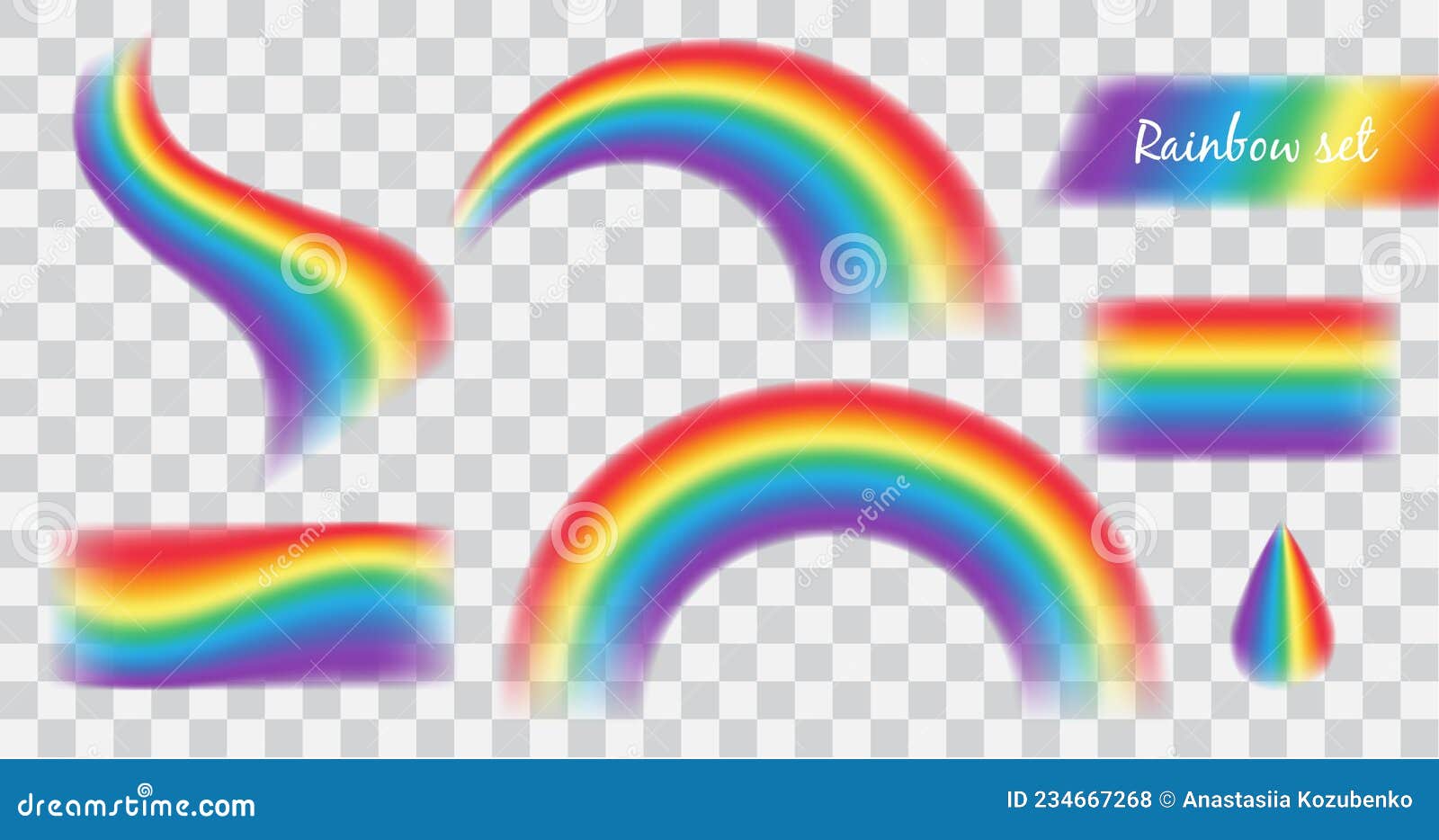 Realistic Spectrum Rainbow on Transparent Background. Stock Vector ...