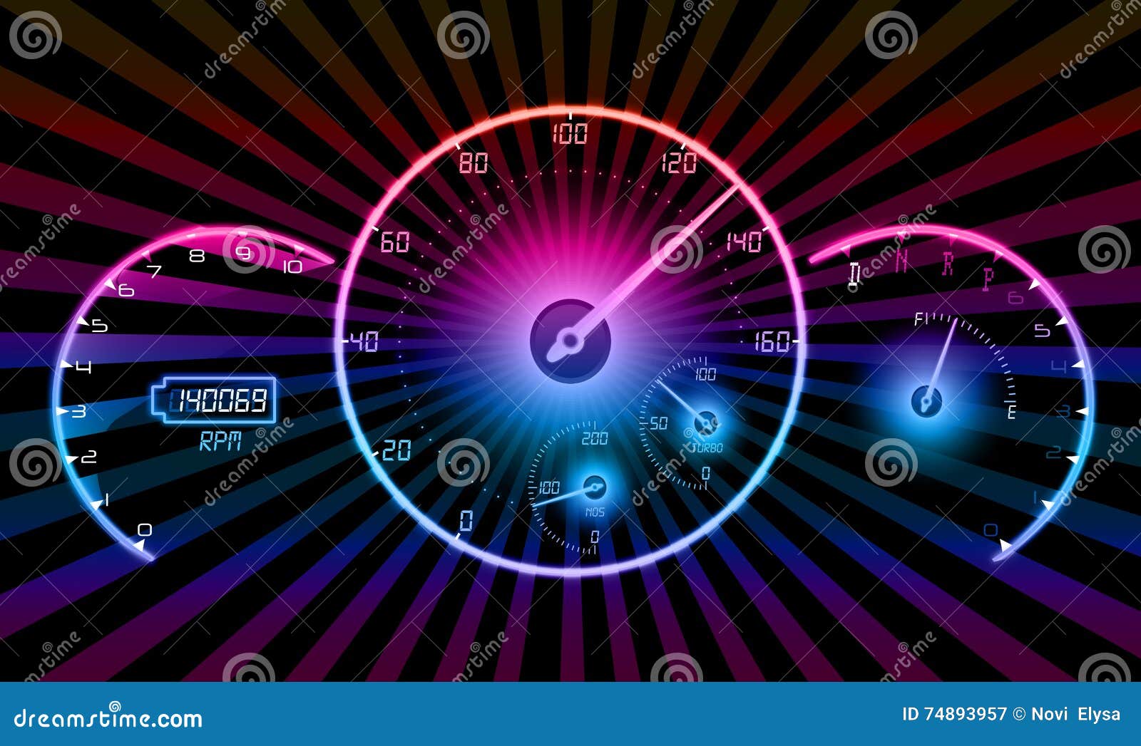Realistic Speedometer on Black Background Stock Vector - Illustration ...