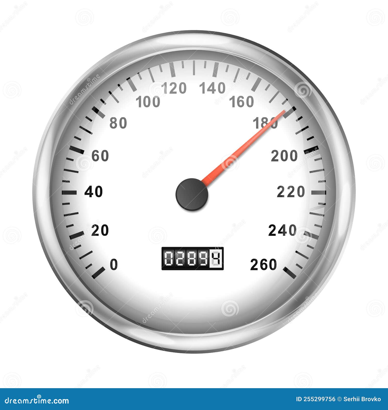 Realistic Speedometer. Realistic Glossy Rounded Buttons with ...