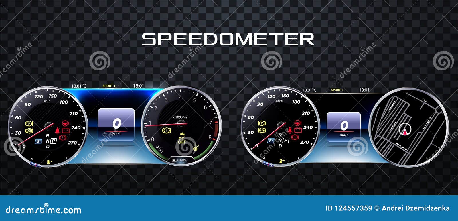 Realistic Speedometer Illustration Vector EPS 10. Stock Vector ...