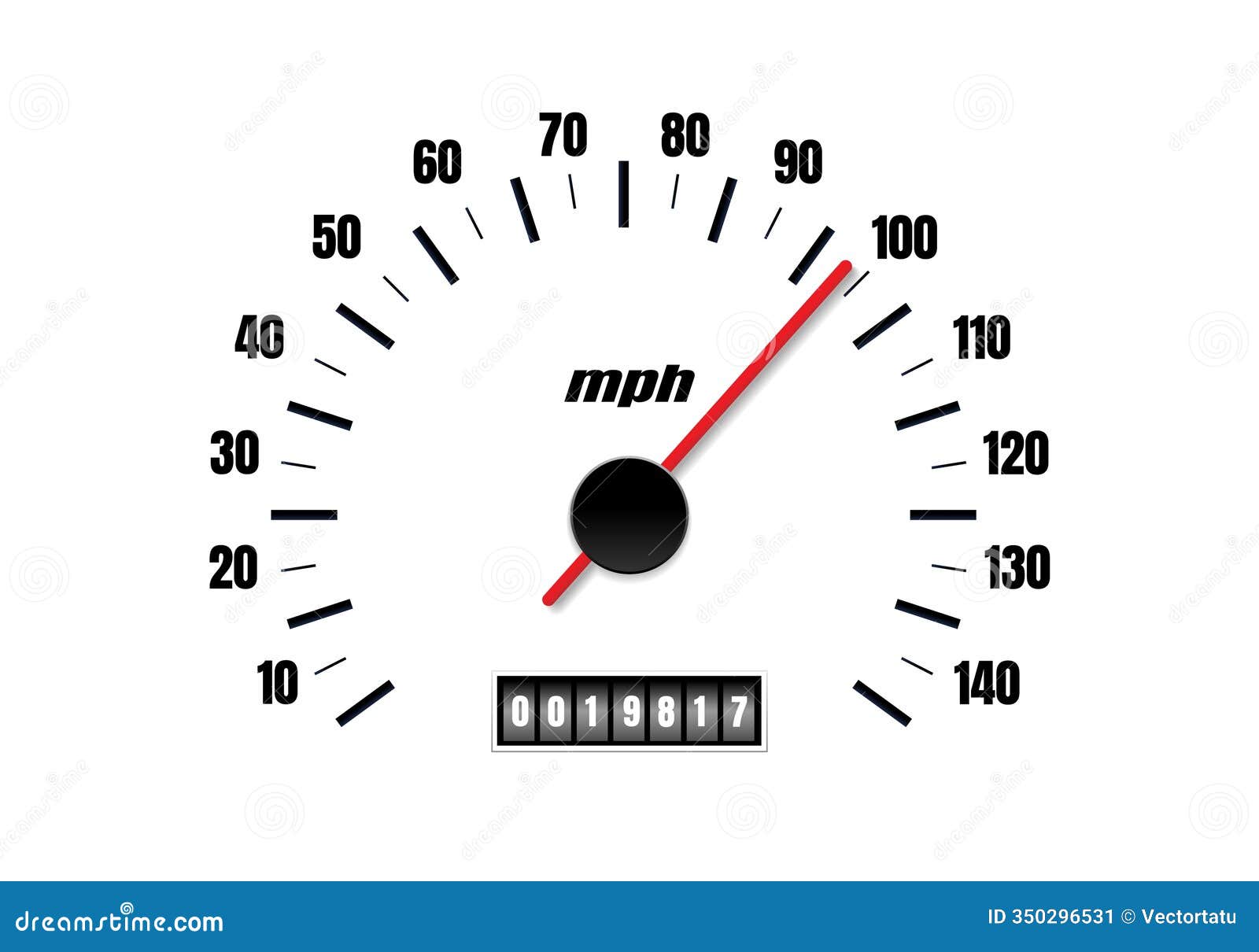 Speedometer Scale With Numbers. Vector Illustration Isolated On White ...