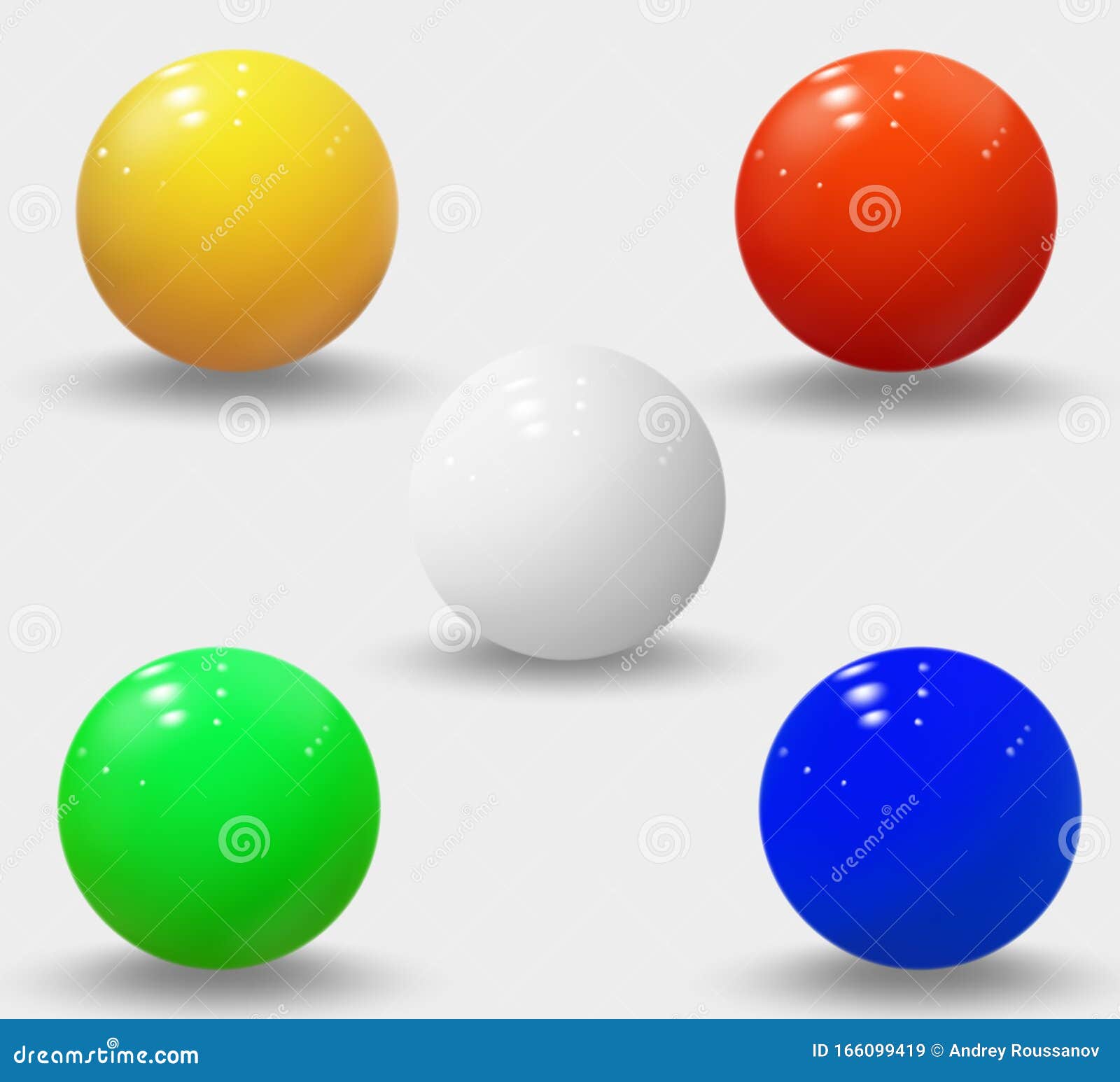 Realistic Spheres Isolated on White. Vector Illustration. Stock Vector ...