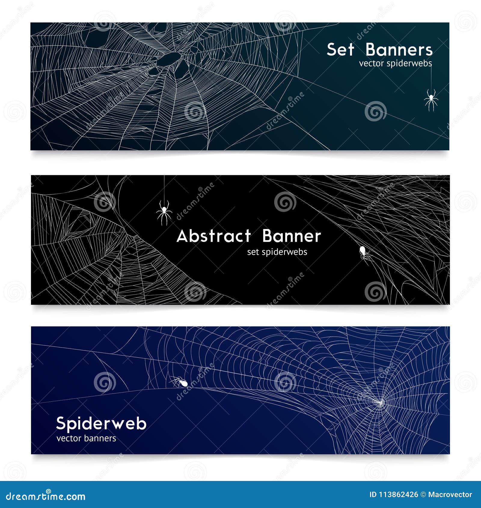 Spider Web Banners Cartoon Vector | CartoonDealer.com #15903209