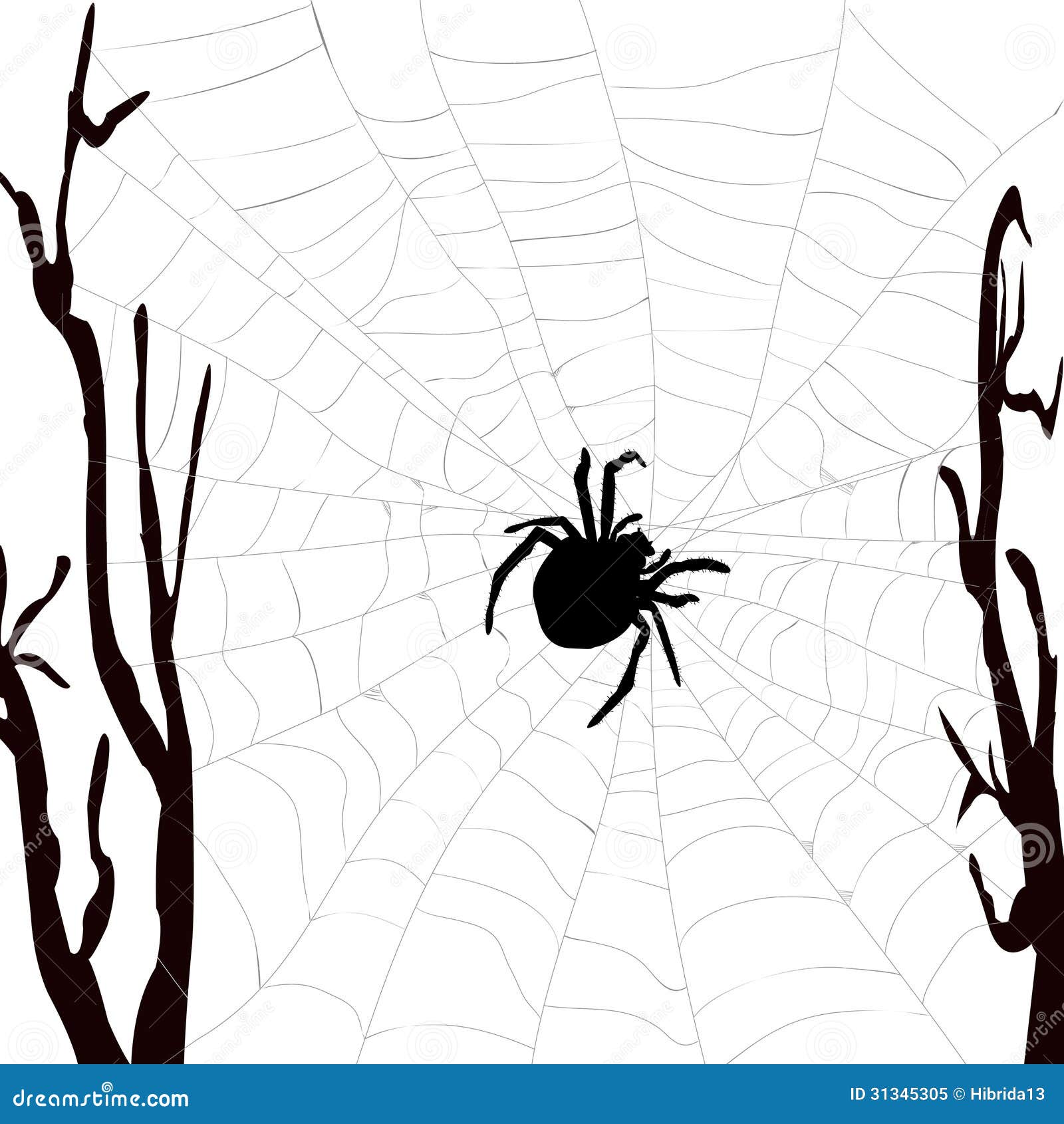 Realistic Spider Web with Spider Stock Vector - Illustration of life ...