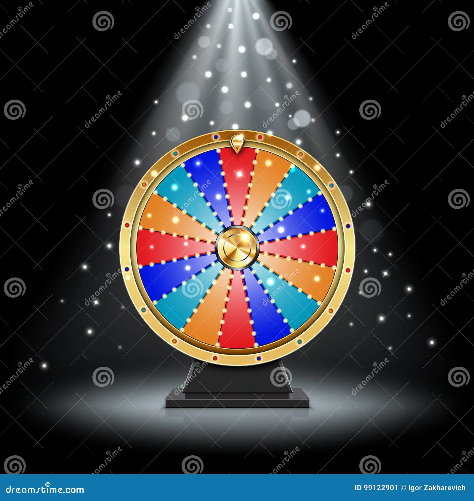 Realistic Spinning Fortune Wheel Stock Vector - Illustration of circle ...