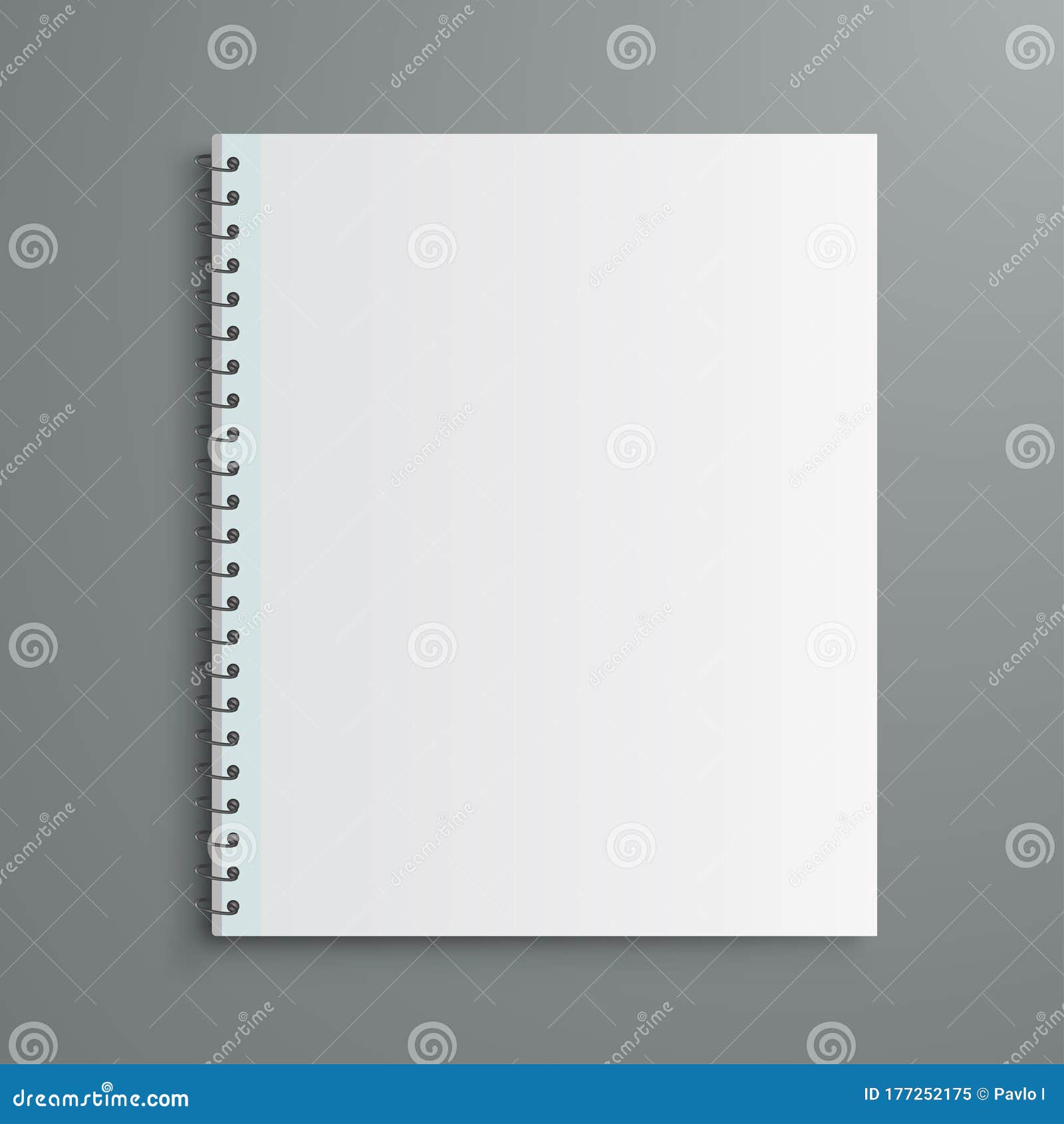 Realistic Spiral Blank Notebook, Template Copybook Cover with Vertical ... Realistic Spiral Blank Notebook, Template Copybook Cover with Vertical ...