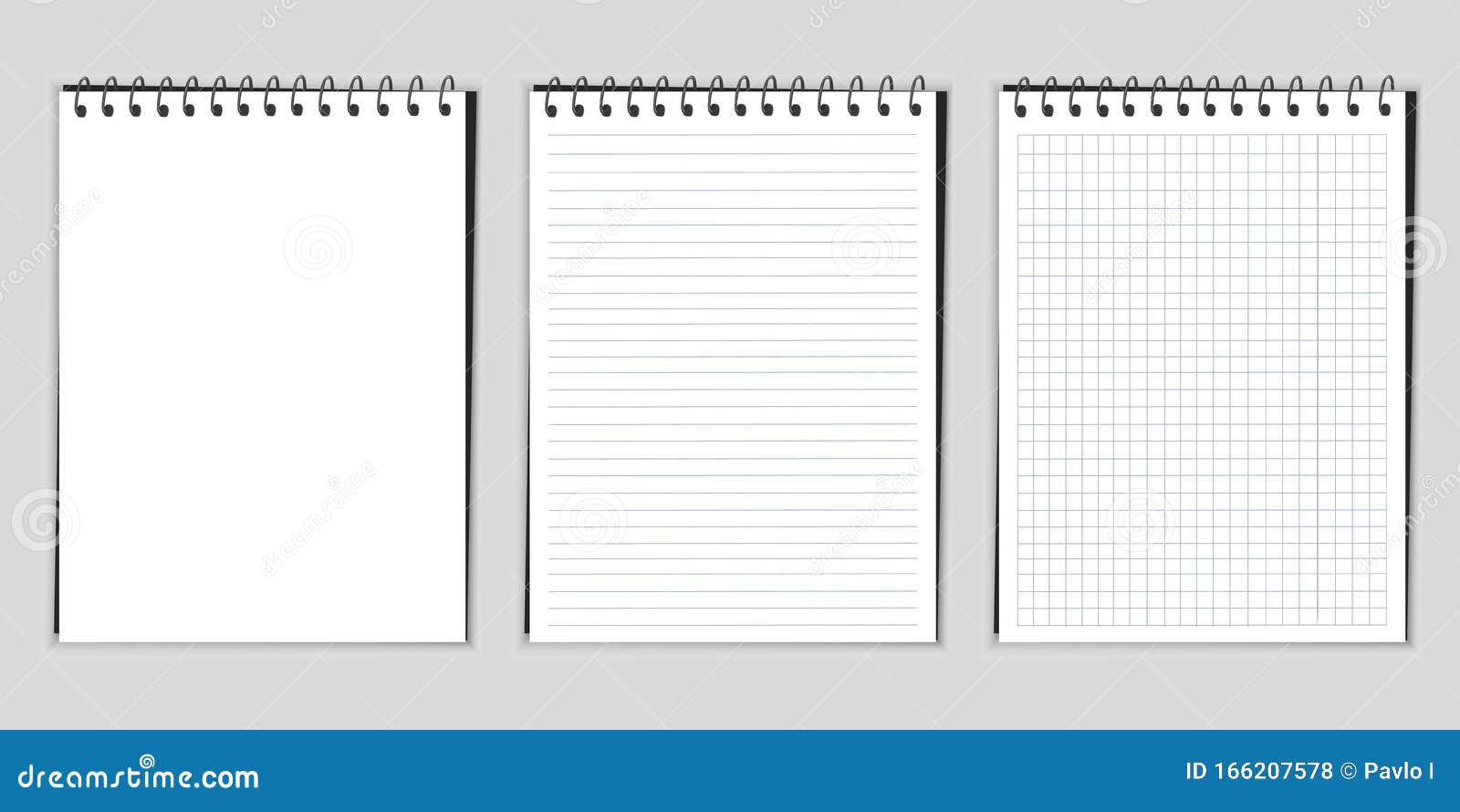 Spiral Blank White A4 Notebook Page With Margins Realistic Mock-up ...