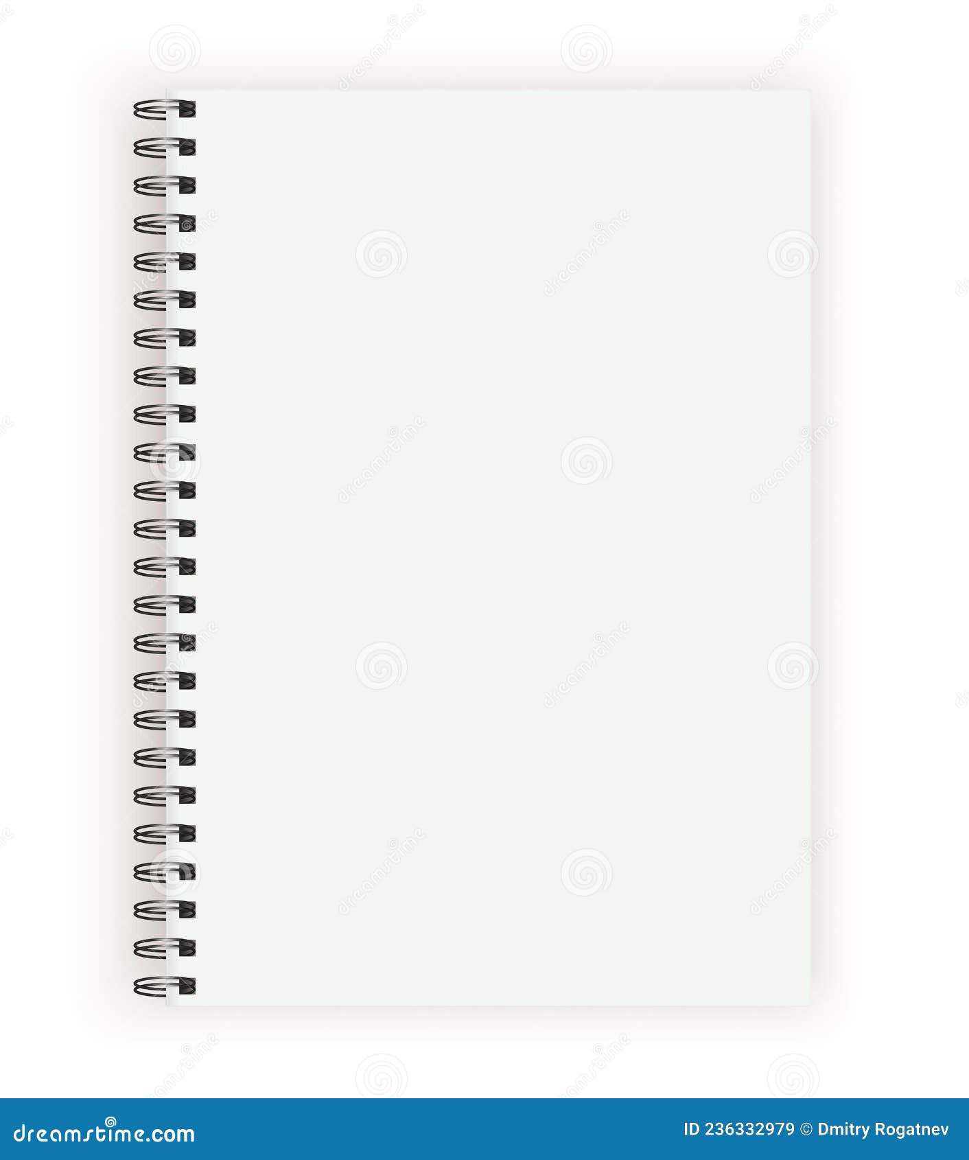 Realistic Spiral Notebook Mockup, Stock Vector - Illustration of ...