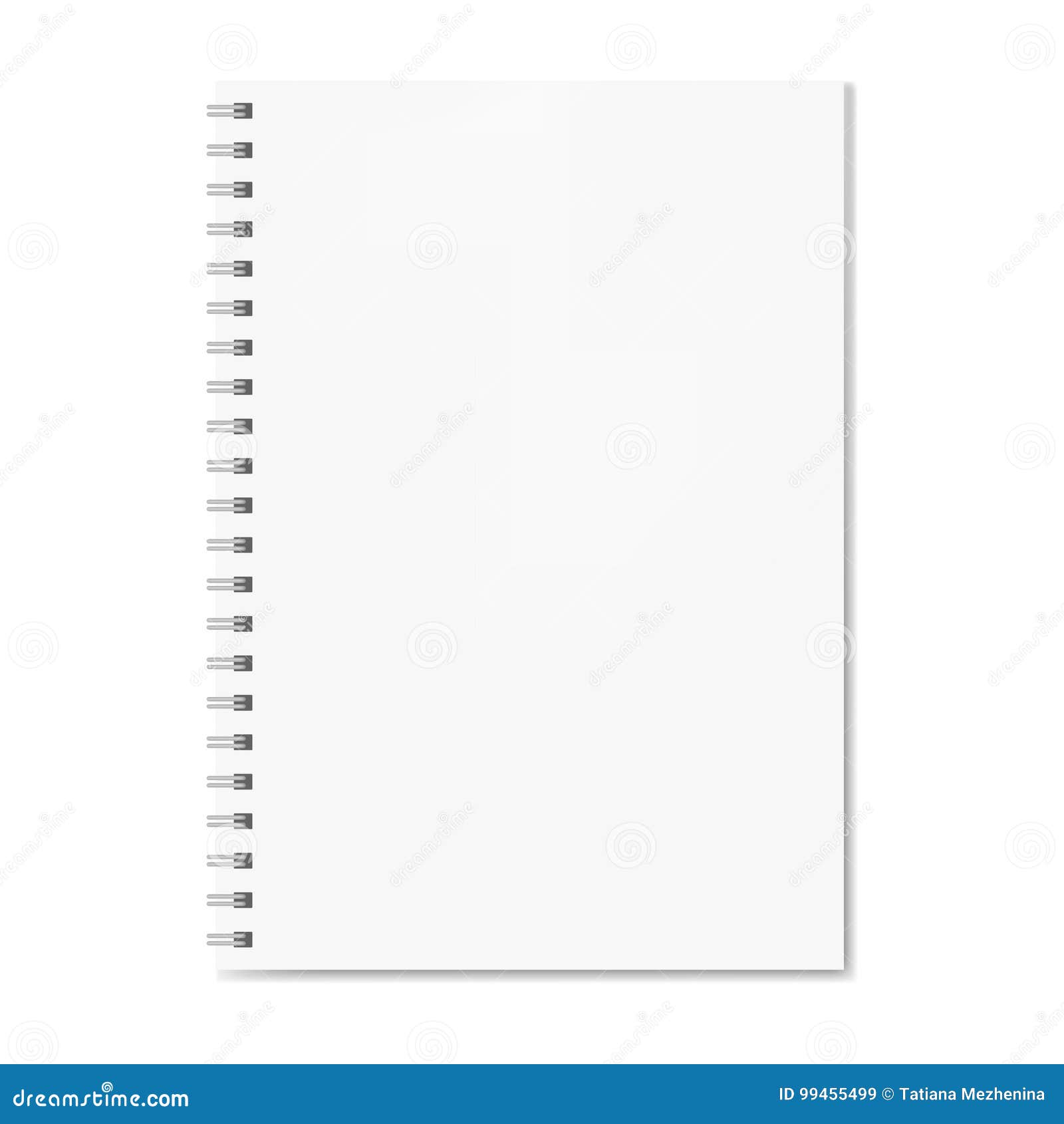 Realistic Spiral Notepad Blank With Cornered Sheet Of Paper Mock Up On ... Realistic Spiral Notepad Blank With Cornered Sheet Of Paper Mock Up On ...