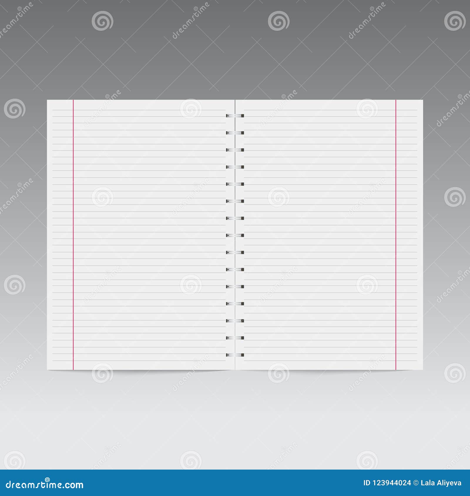 Realistic Spiral Notebook Template. Vector Stock Vector - Illustration ...