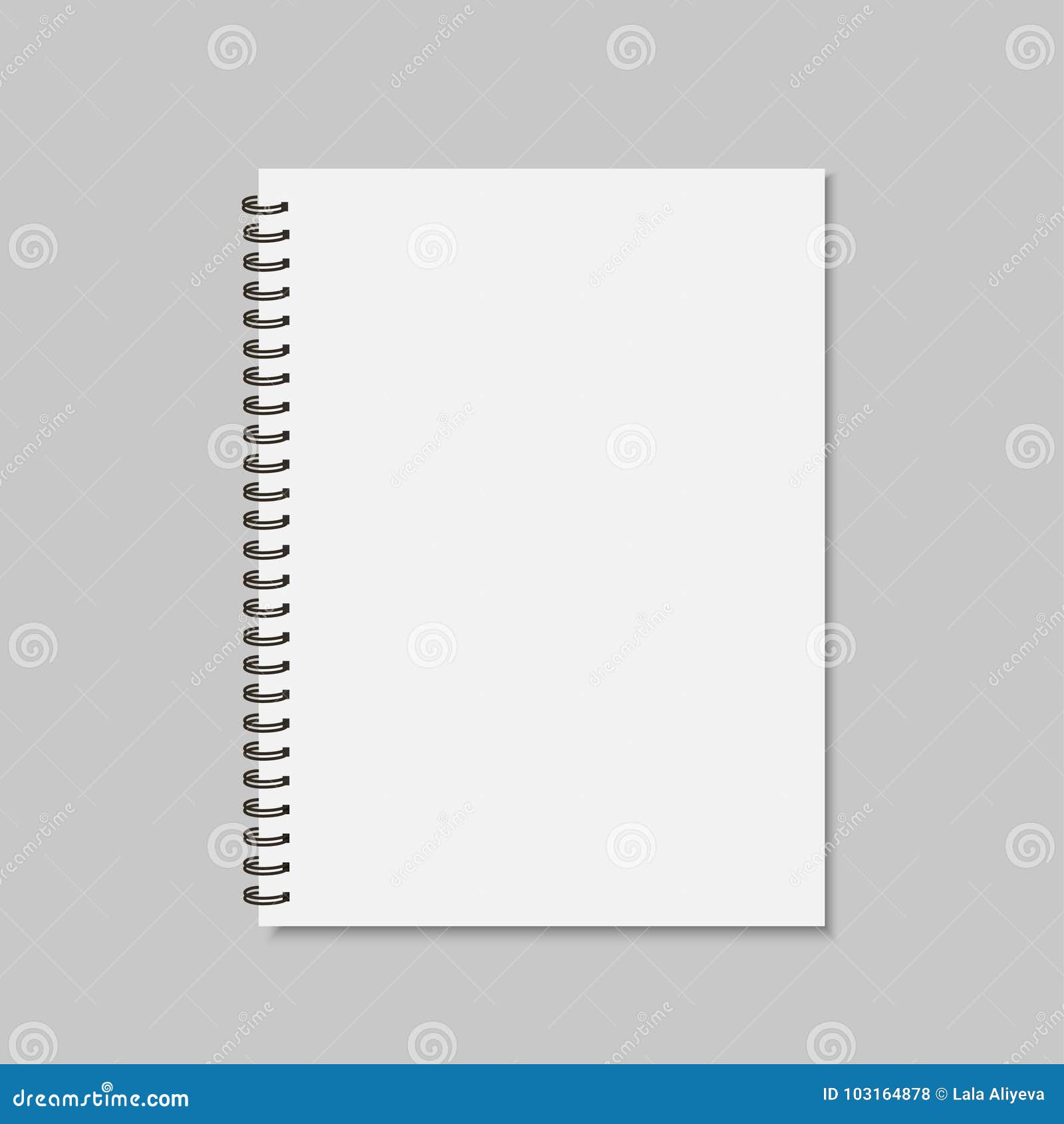 Realistic Spiral Notepad Blank Mockup. Vector Illustration Stock ...
