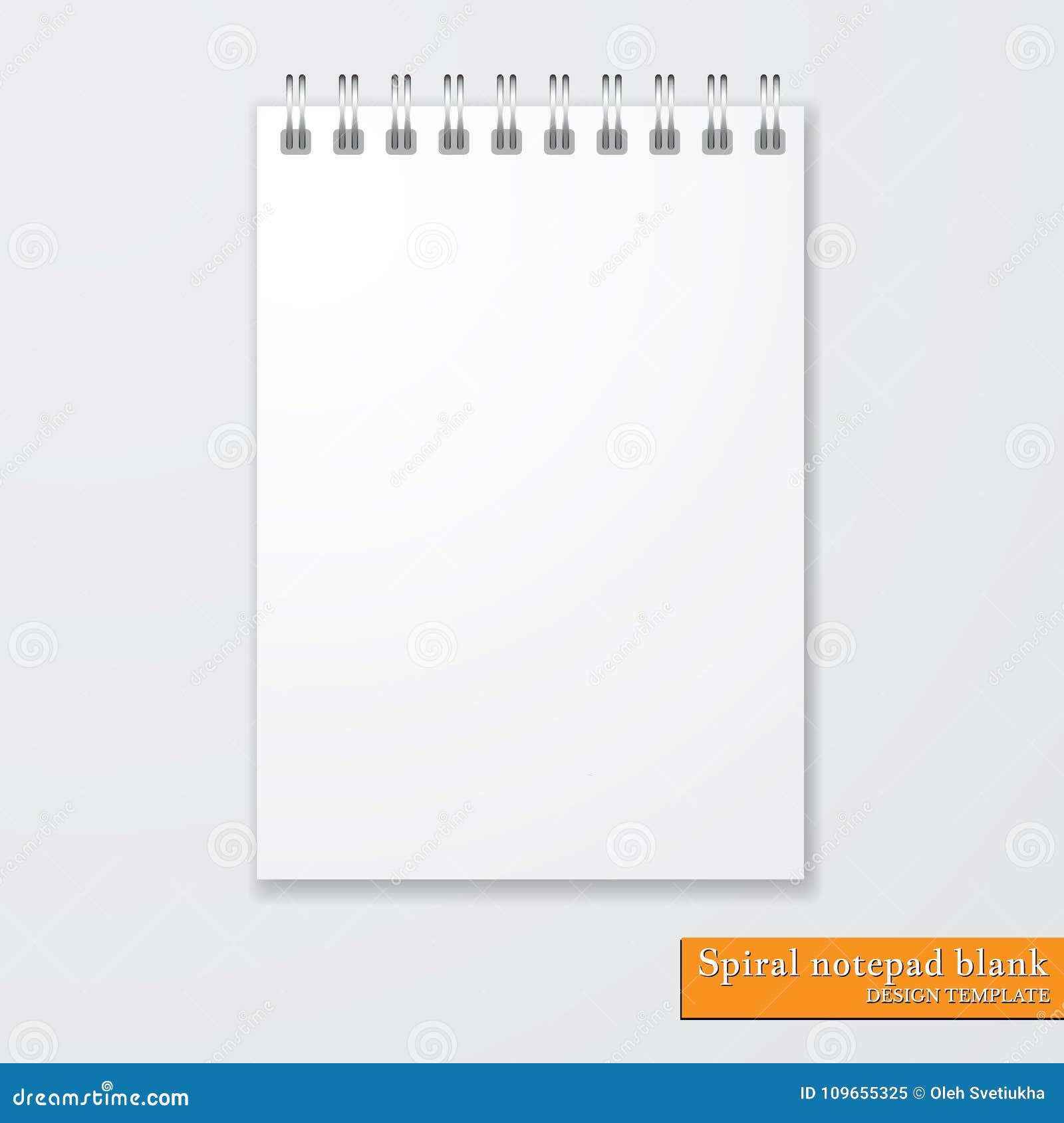 Realistic Spiral Notepad Blank With Cornered Sheet Of Paper Mock Up On ... Realistic Spiral Notepad Blank With Cornered Sheet Of Paper Mock Up On ...