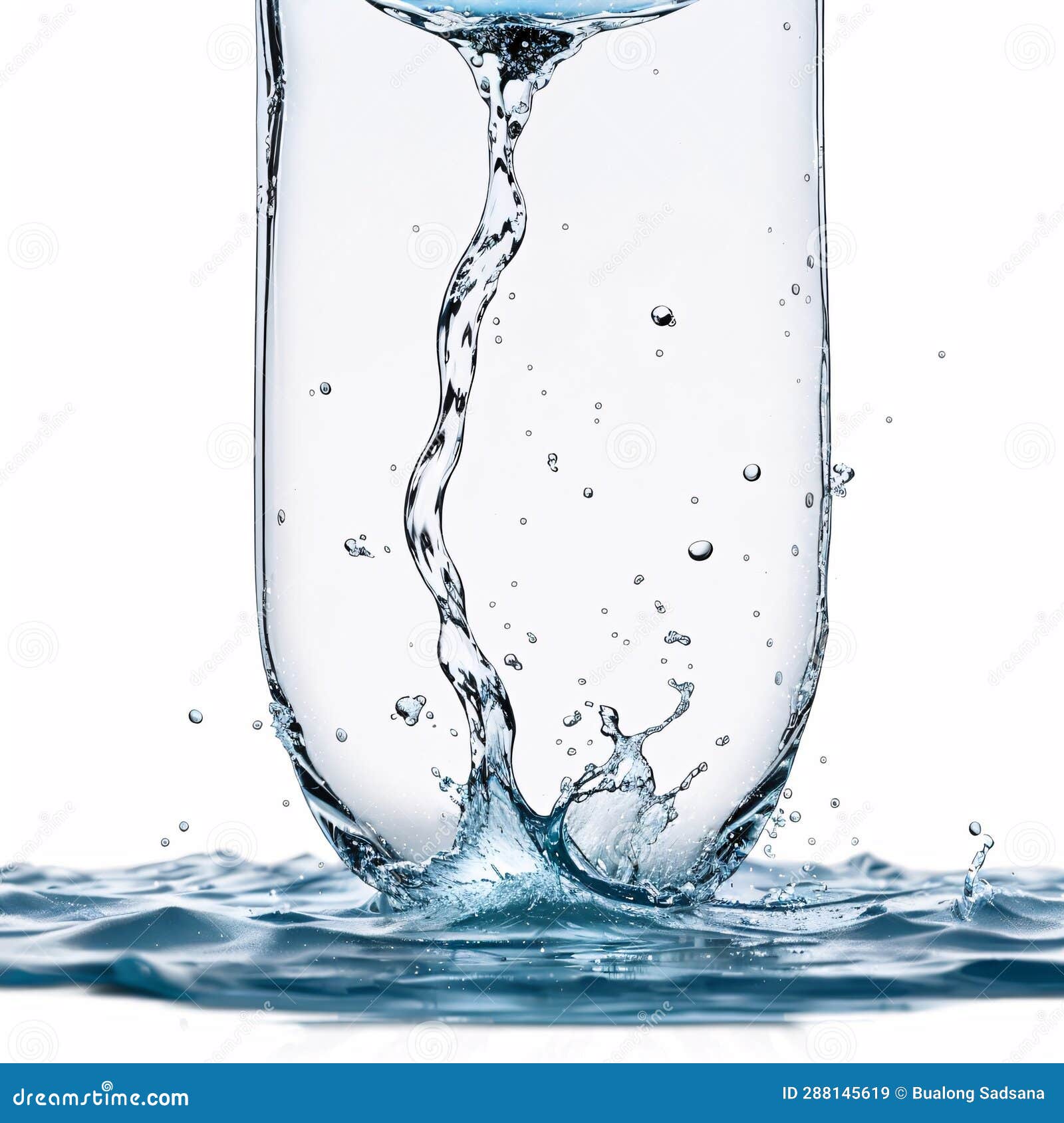 Realistic Splash Water Effect is Isolated on a White Background. Stock ...