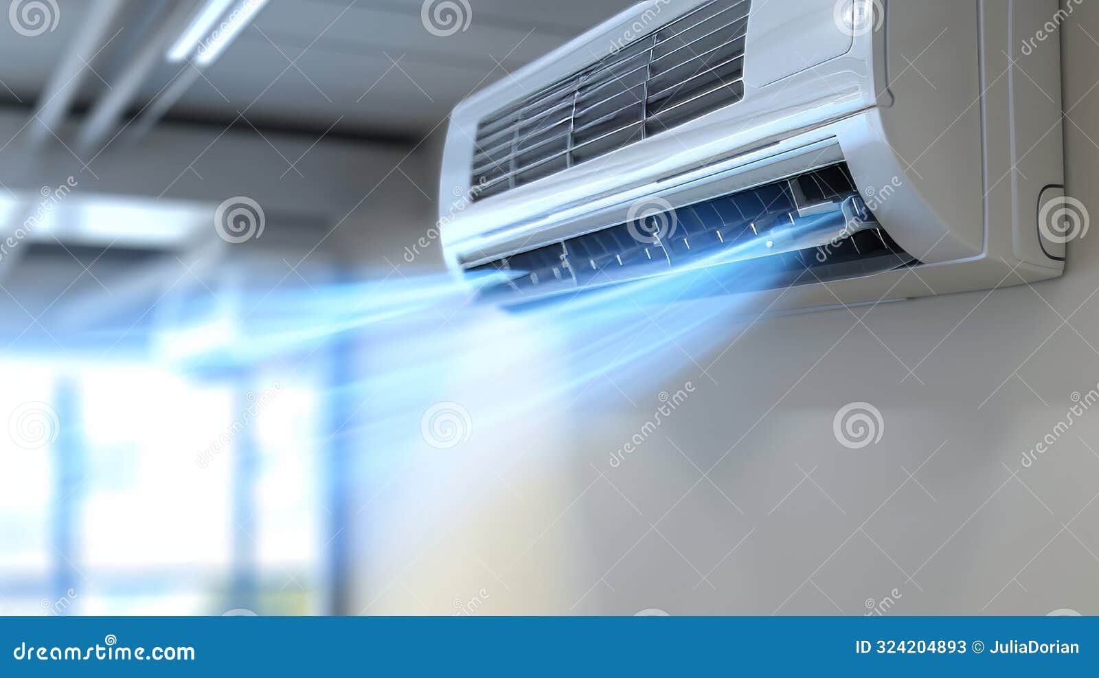 Realistic Split System Ac Mockup with Cold and Warm Air Flow for Home ...