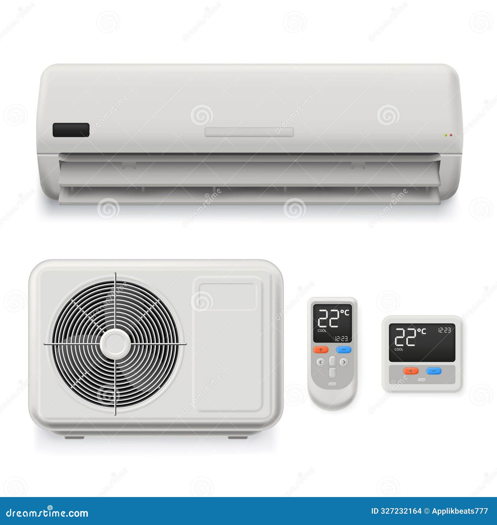 Realistic Split System Air Conditioner. Home Cooling Equipment ...