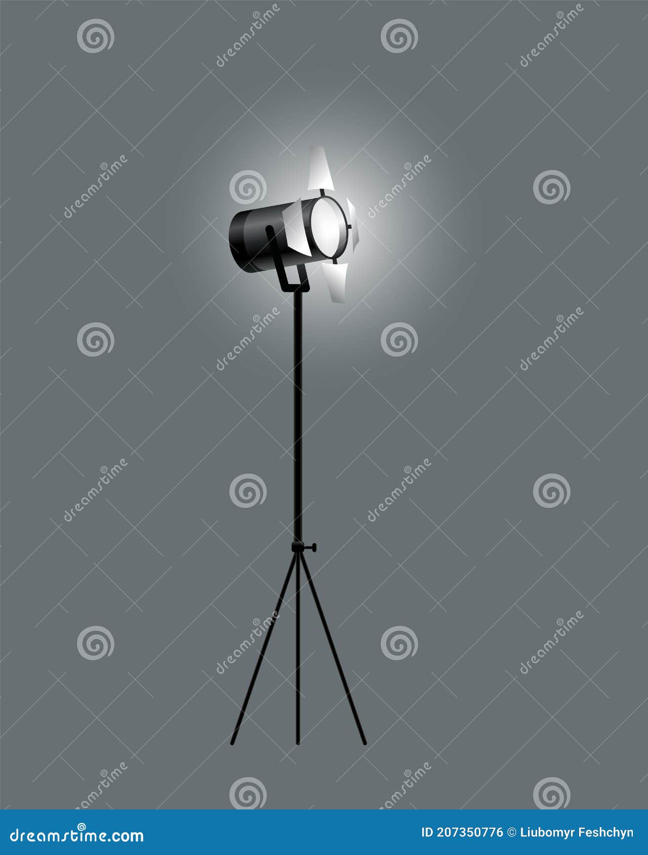 Realistic Spotlights with Gray Background for Show Contest or Interview ...
