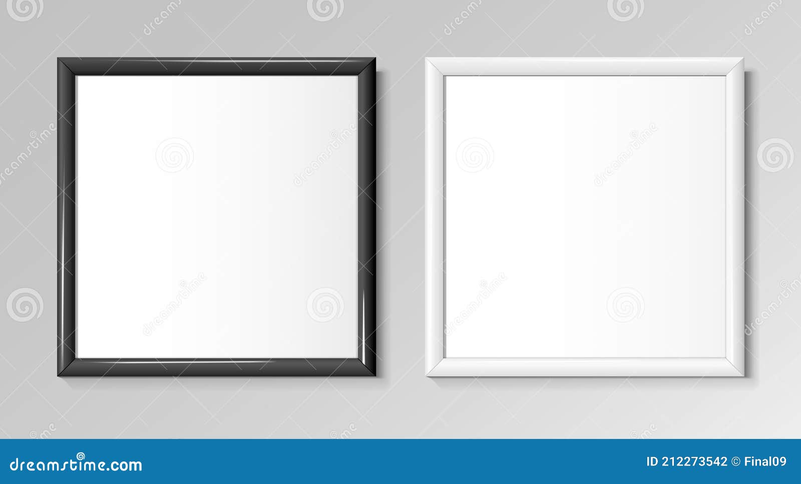 Realistic Square Black and White Frames Stock Vector - Illustration of ...