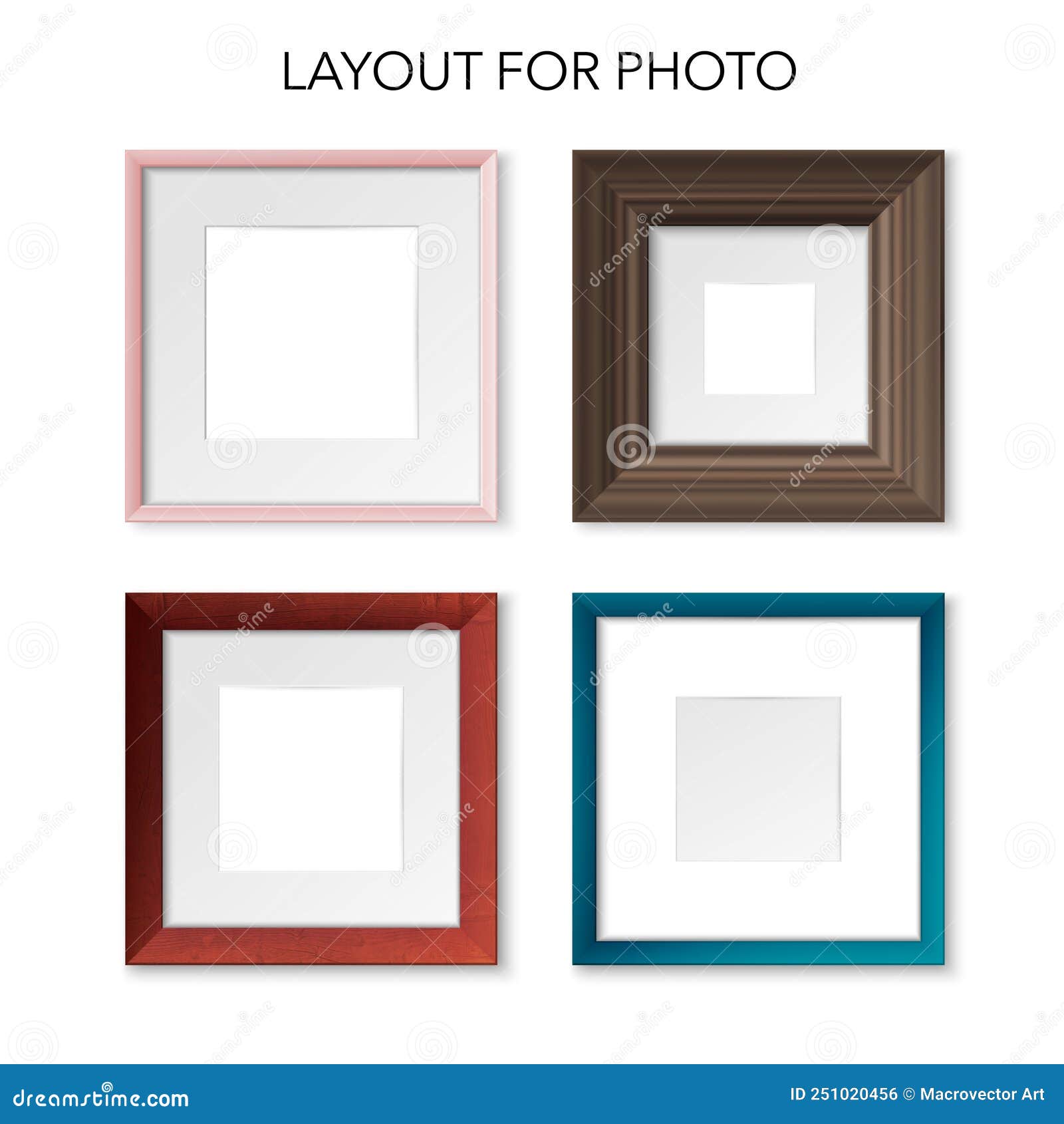 Realistic Square Frames Set Stock Vector - Illustration of elegant ...