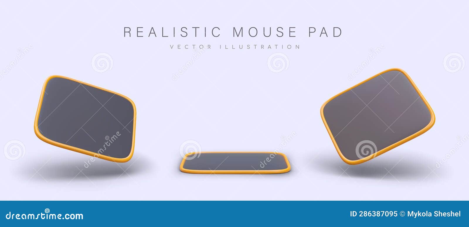 Realistic Square Mouse Pad. Front View, Right, Left Stock Vector ...