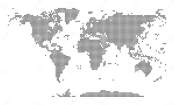 Realistic Squire Dotted World Map Vector Design Just in Simple Global ...