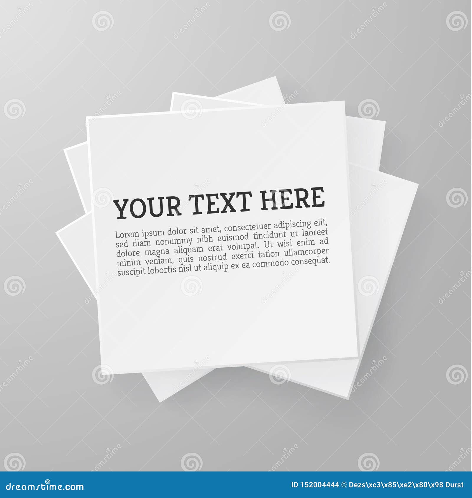 Realistic Stack of White Paper Notes with Sample Text Stock ...