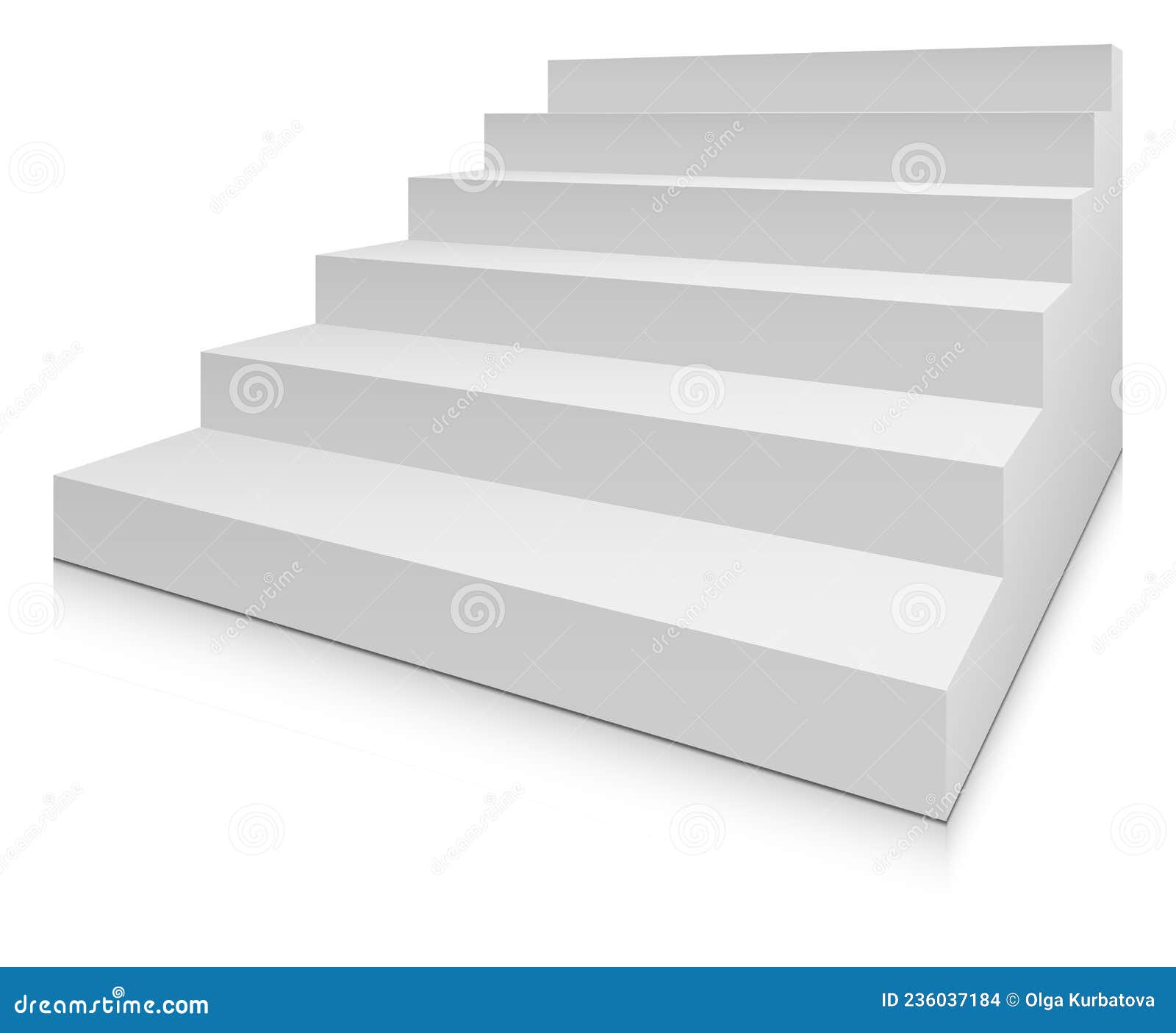 Realistic Stairs. 3D Staircase Lean On Wall. Isolated Construction ...