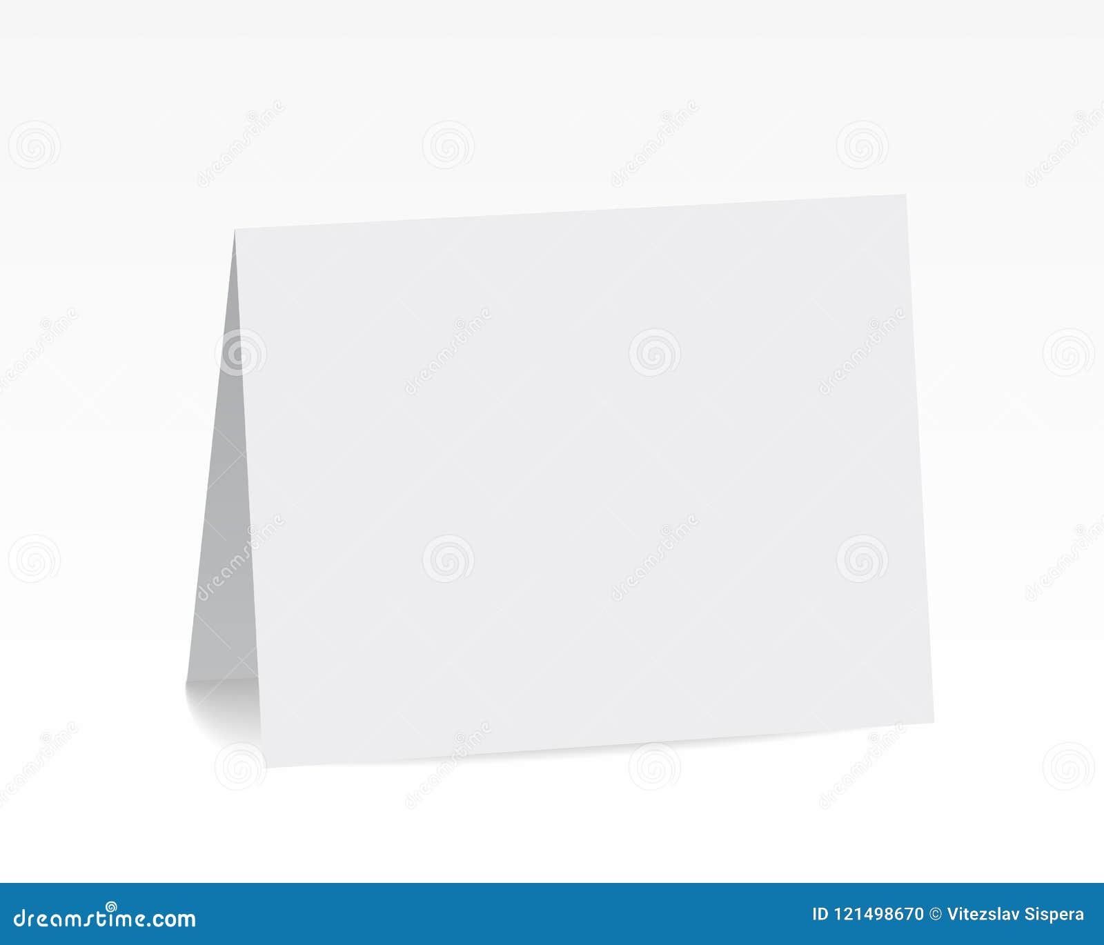 Realistic Standing White Blank Folded Paper Card Stock Vector ...