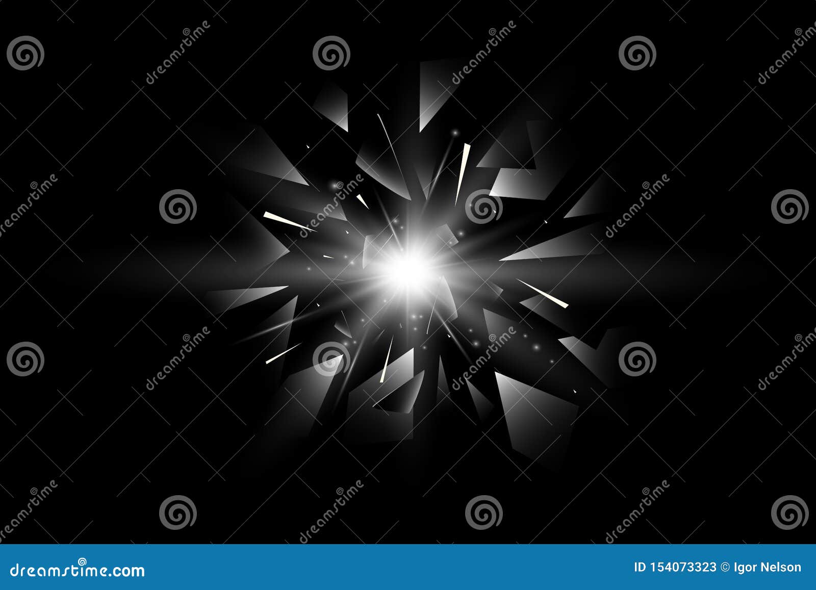 Realistic Star with Shards of Broken Glass. Abstract Vector ...