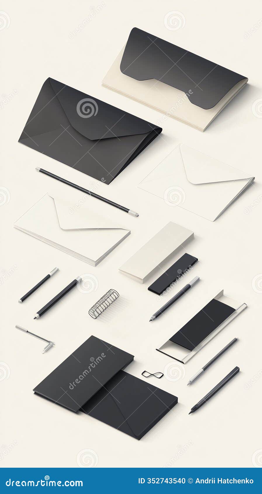 A Realistic Stationery Set with Subtle Shadow Effects and Layered ... A Realistic Stationery Set with Subtle Shadow Effects and Layered ...