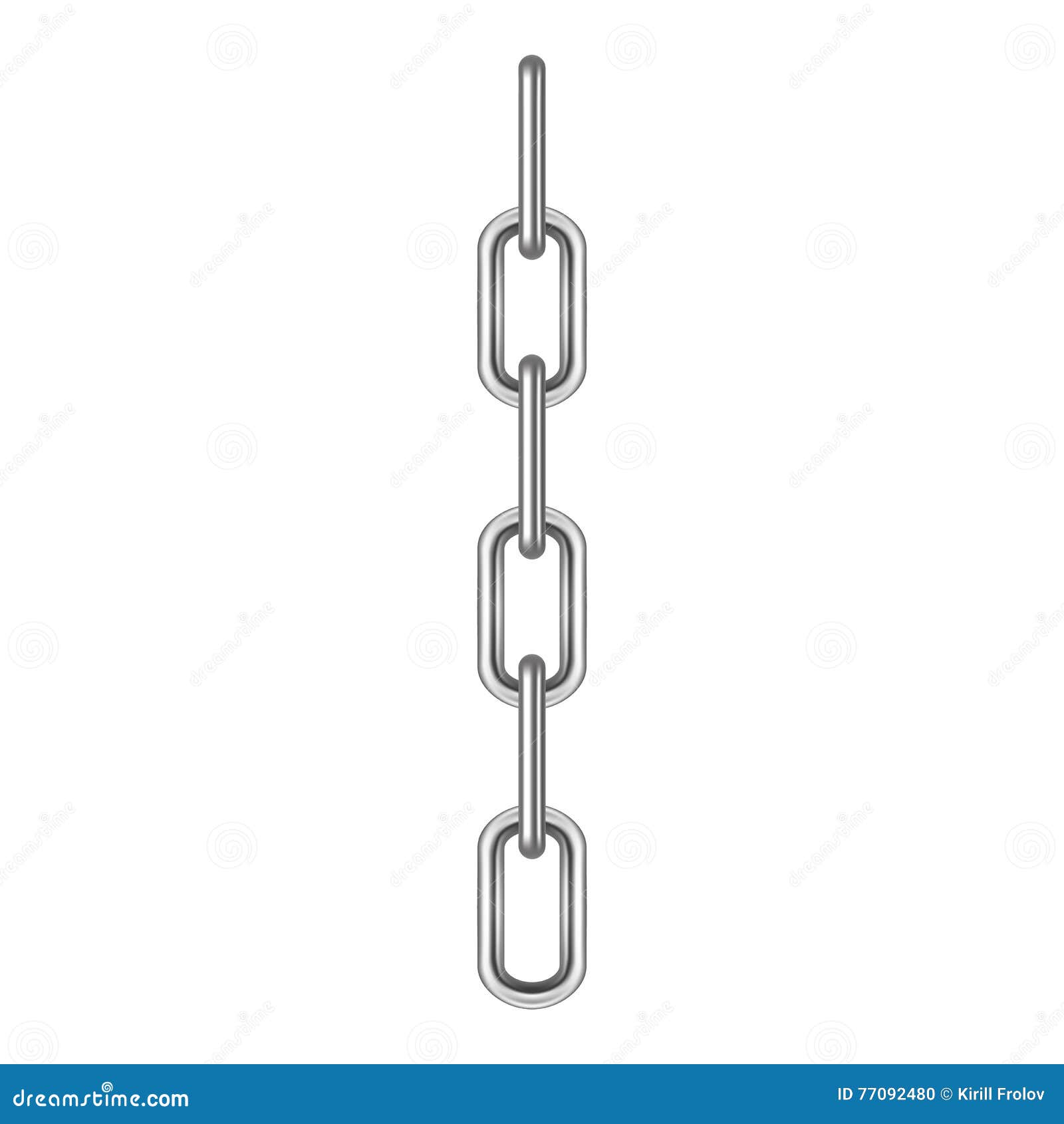 Realistic steel chain. stock vector. Illustration of safety - 77092480