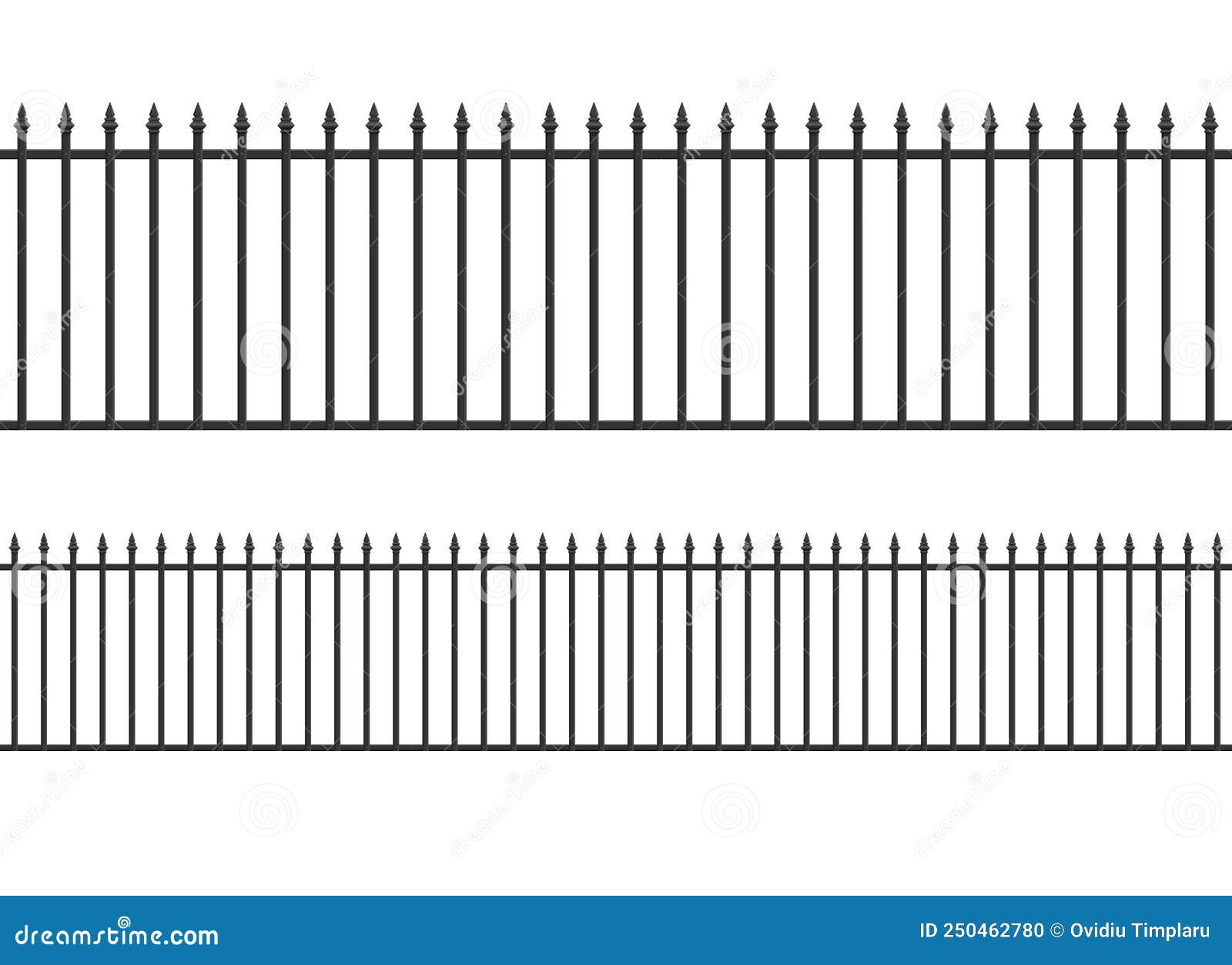 Realistic Steel Fence. Seamless Design Stock Vector - Illustration of ...