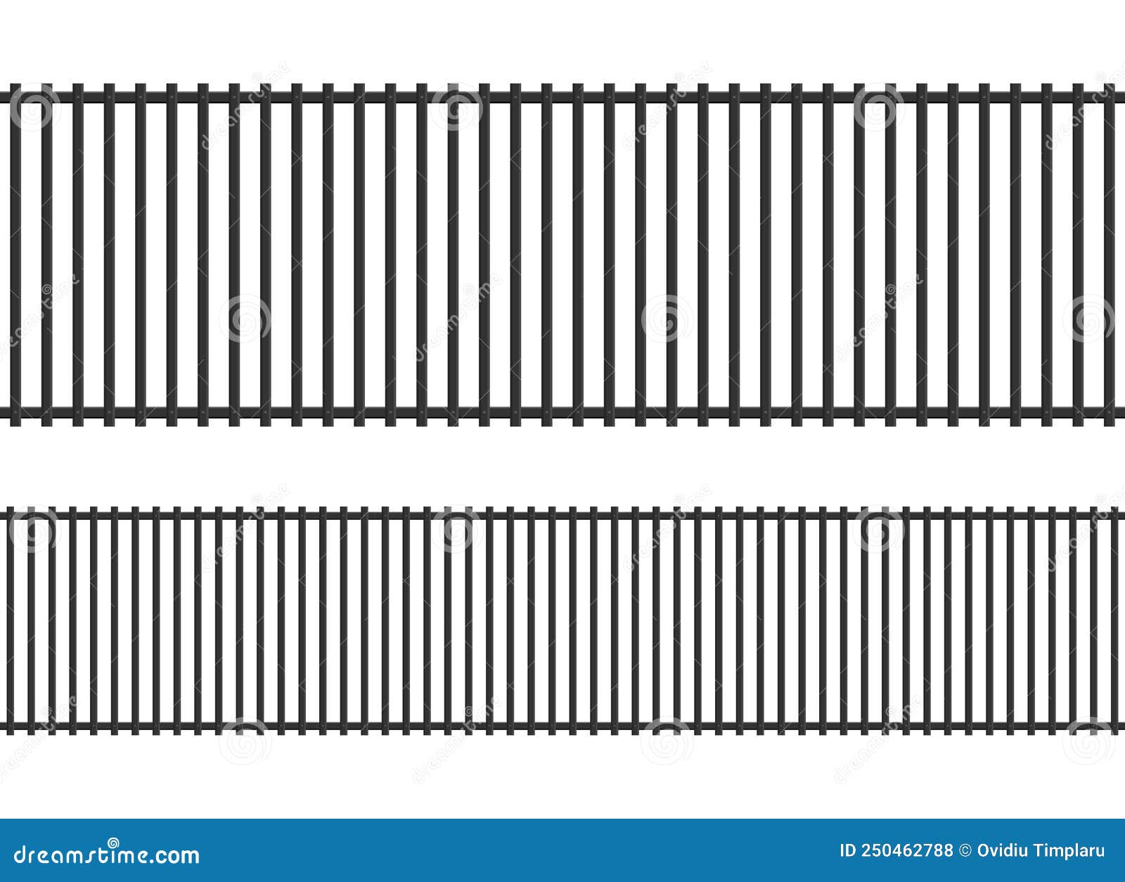 Realistic Steel Fence. Seamless Design Stock Vector - Illustration of ...