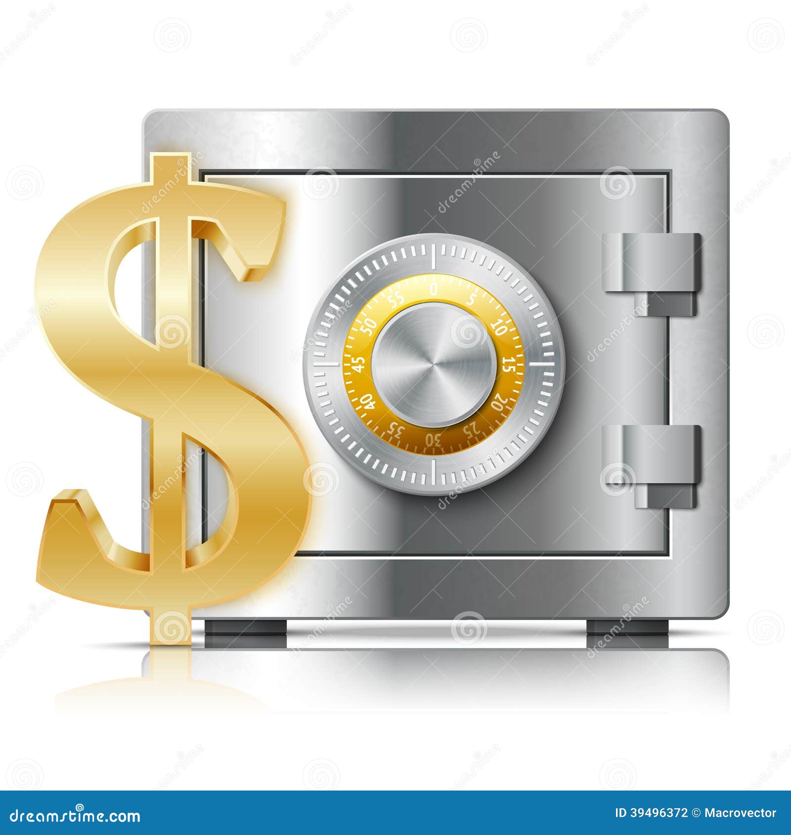 Realistic Steel Safe Icon Security Concept Stock Vector - Illustration ...