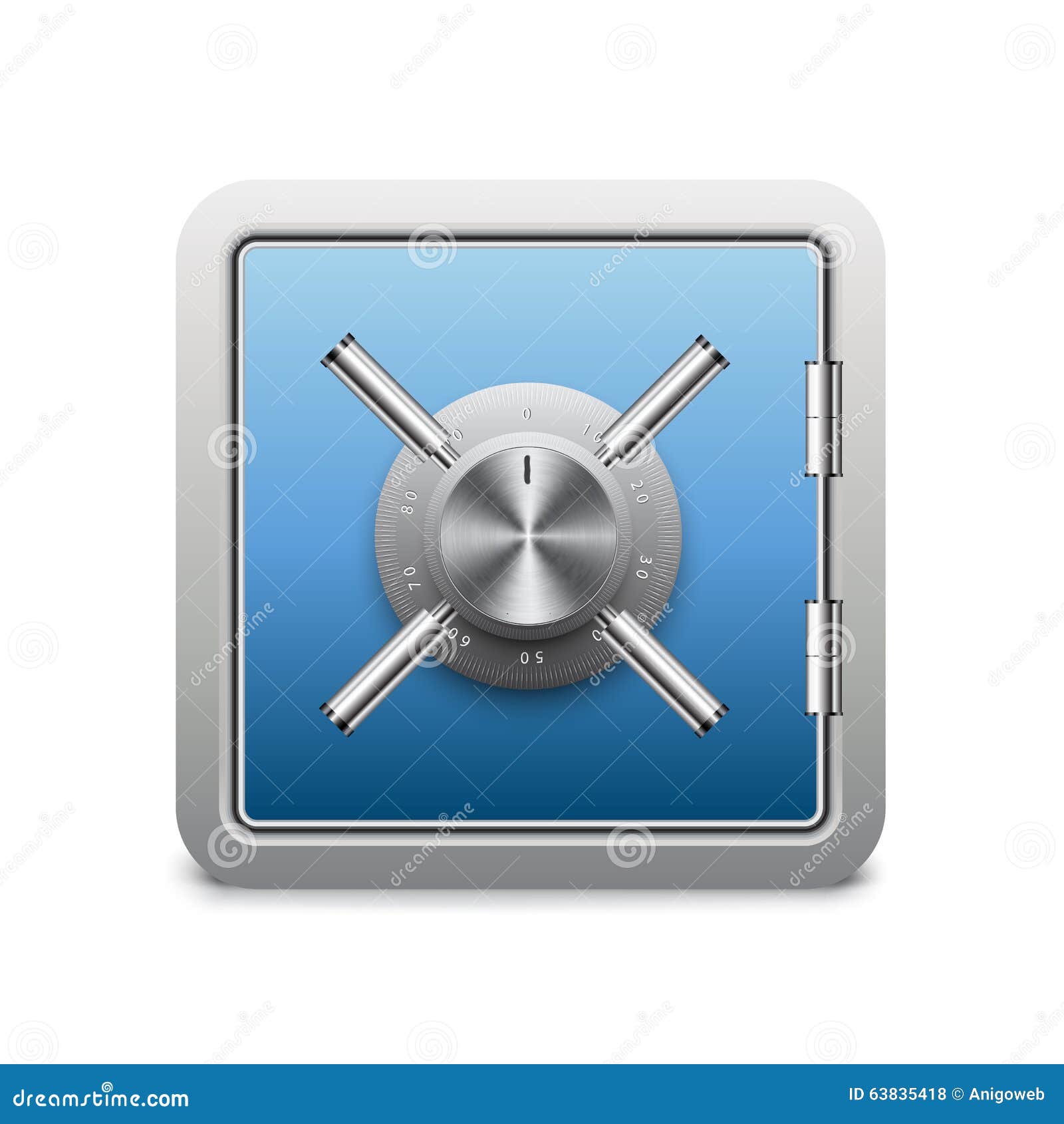 Realistic Steel safe stock vector. Illustration of icon - 63835418