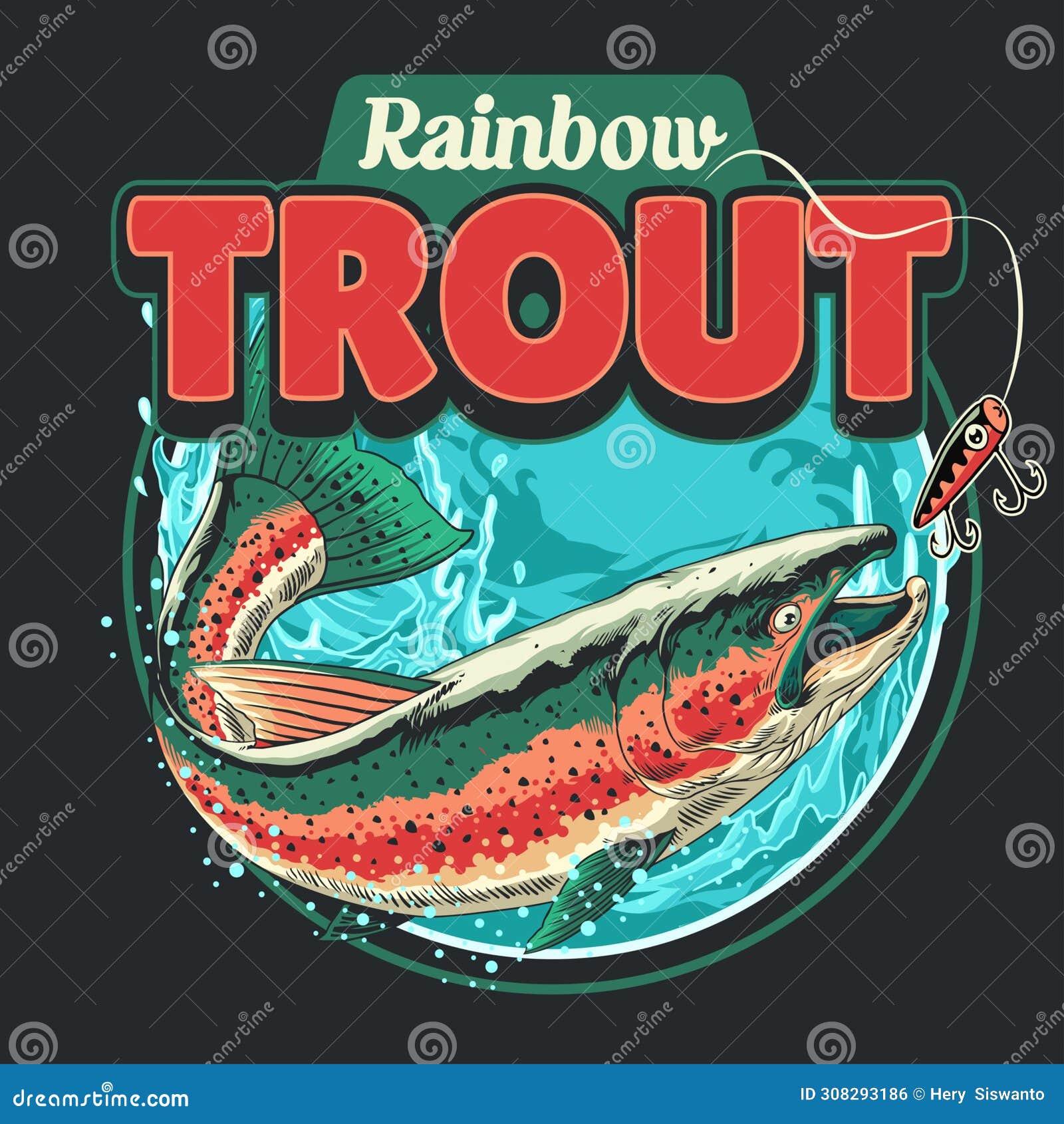 Realistic Steelhead Trout Design Stock Vector - Illustration of rainbow ...