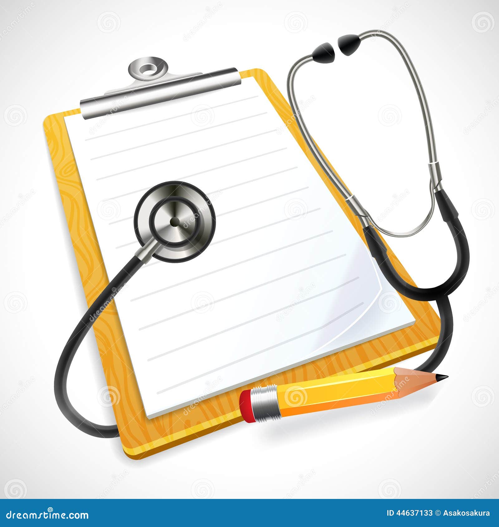 Realistic Stethoscope and Notes Stock Vector - Illustration of ...