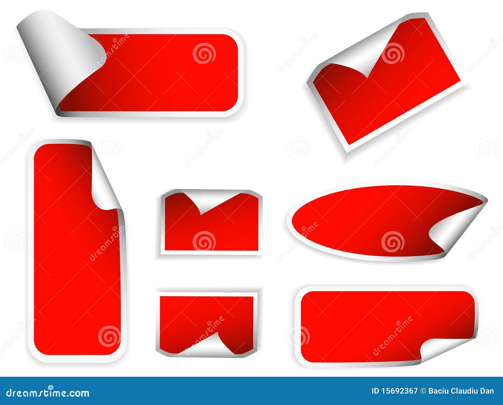 Realistic Stickers with Peeling Corners. Stock Vector - Illustration of ...