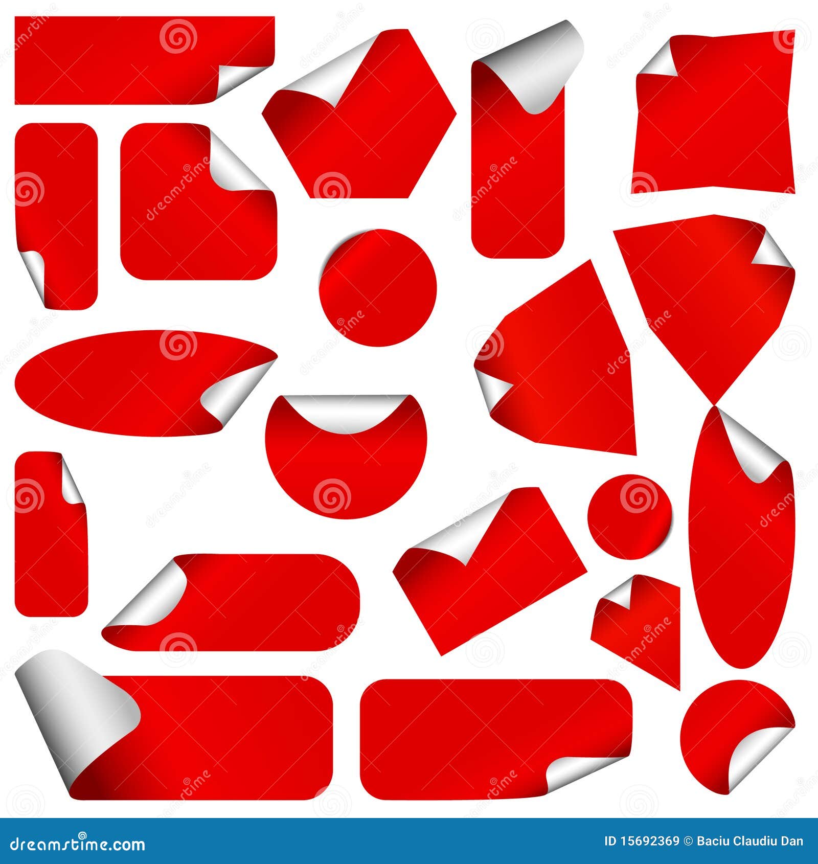 Realistic Stickers with Peeling Corners. Stock Vector - Illustration of ...