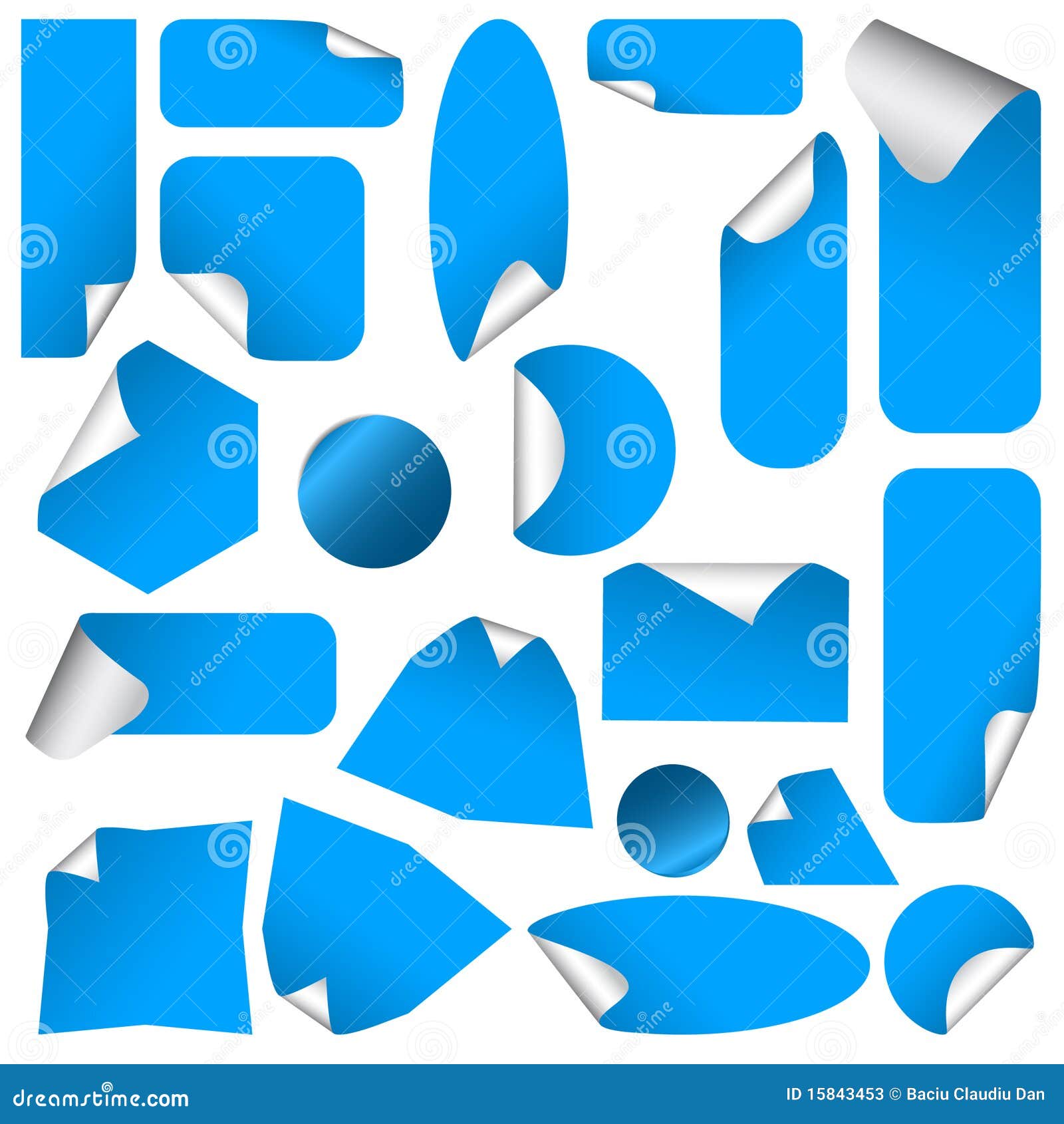 Realistic Stickers With Peeling Corners. Cartoon Vector | CartoonDealer ...