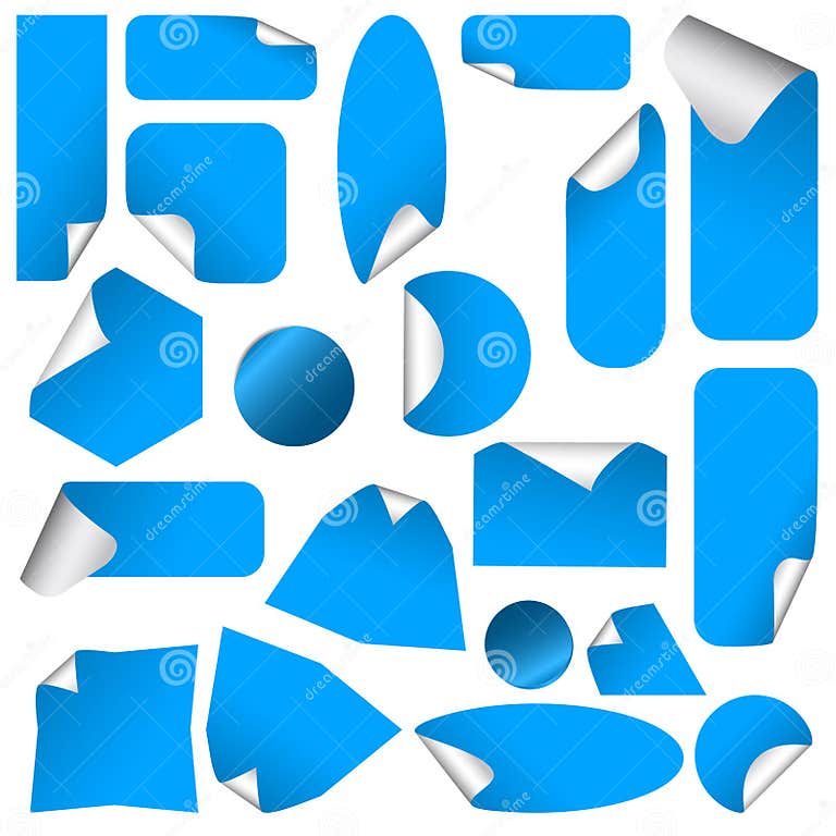 Realistic Stickers with Peeling Corners. Stock Vector - Illustration of ...