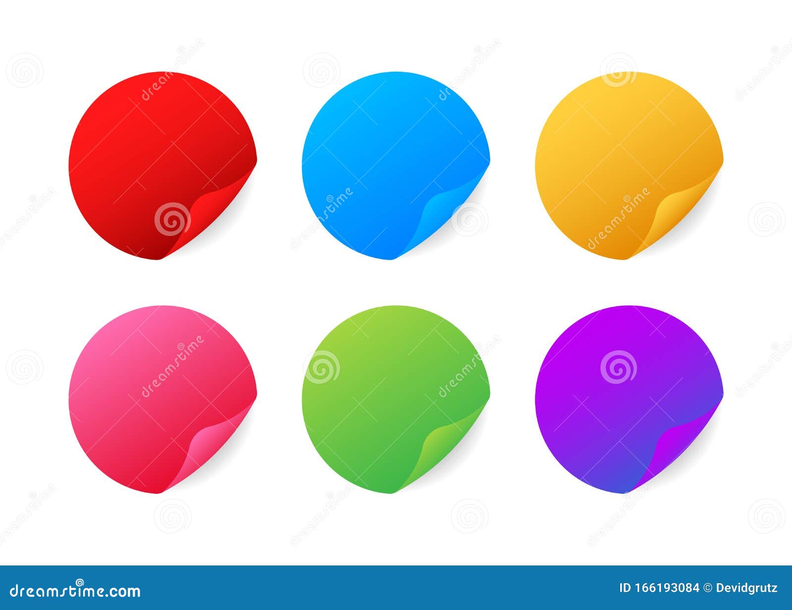 Realistic Stickers With Peeling Corners. Cartoon Vector | CartoonDealer ...