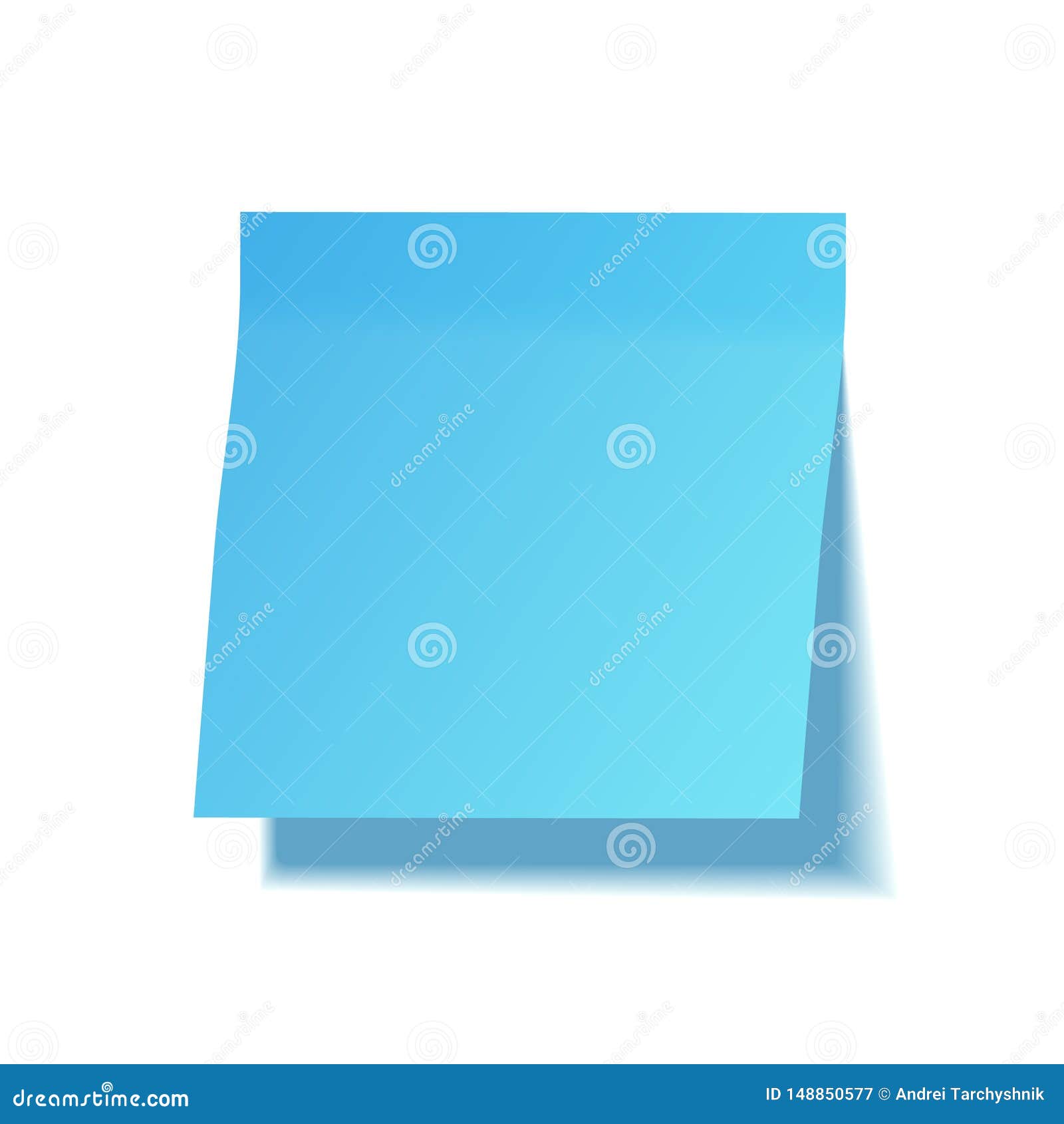 Realistic Sticky Note with Shadow. Blue Paper. Message on Notepaper ...