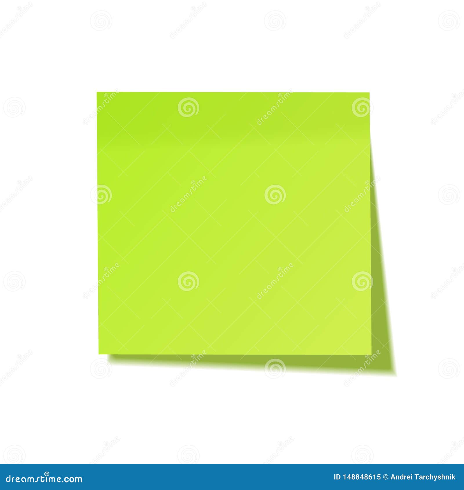 Realistic Sticky Note with Shadow. Green Paper. Message on Notepaper ...