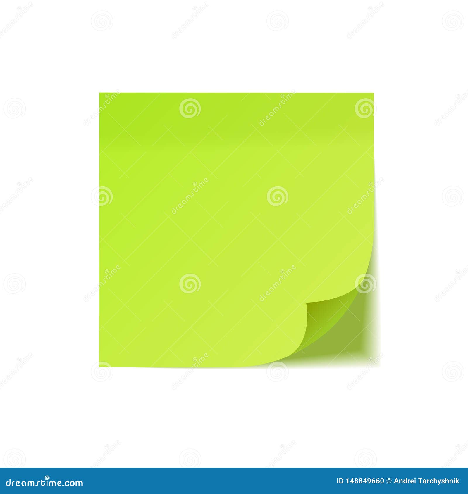 Realistic Sticky Note with Shadow. Green Paper. Message on Notepaper ...