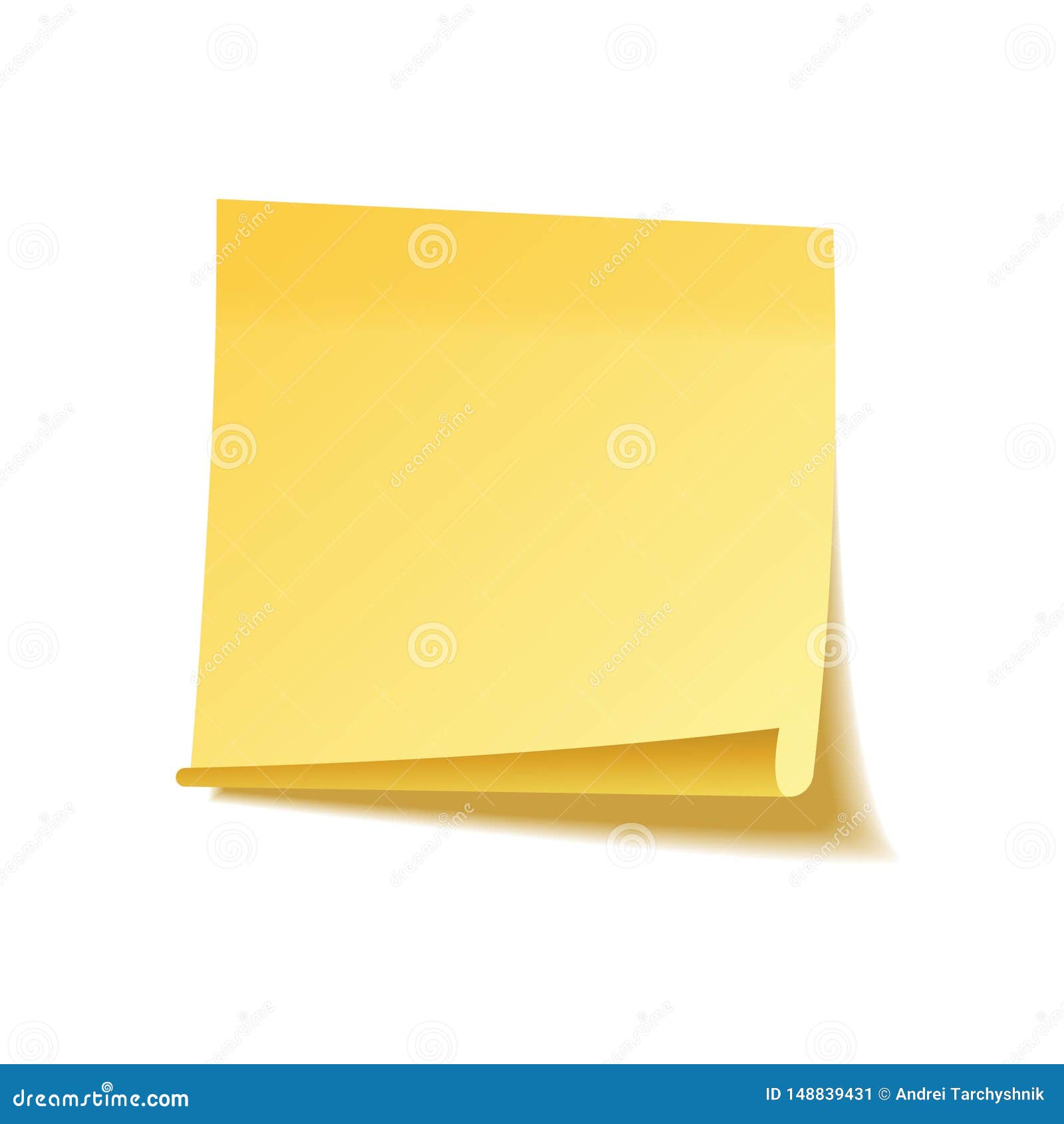 Realistic Sticky Note with Shadow. Yellow Paper. Message on Notepaper ...