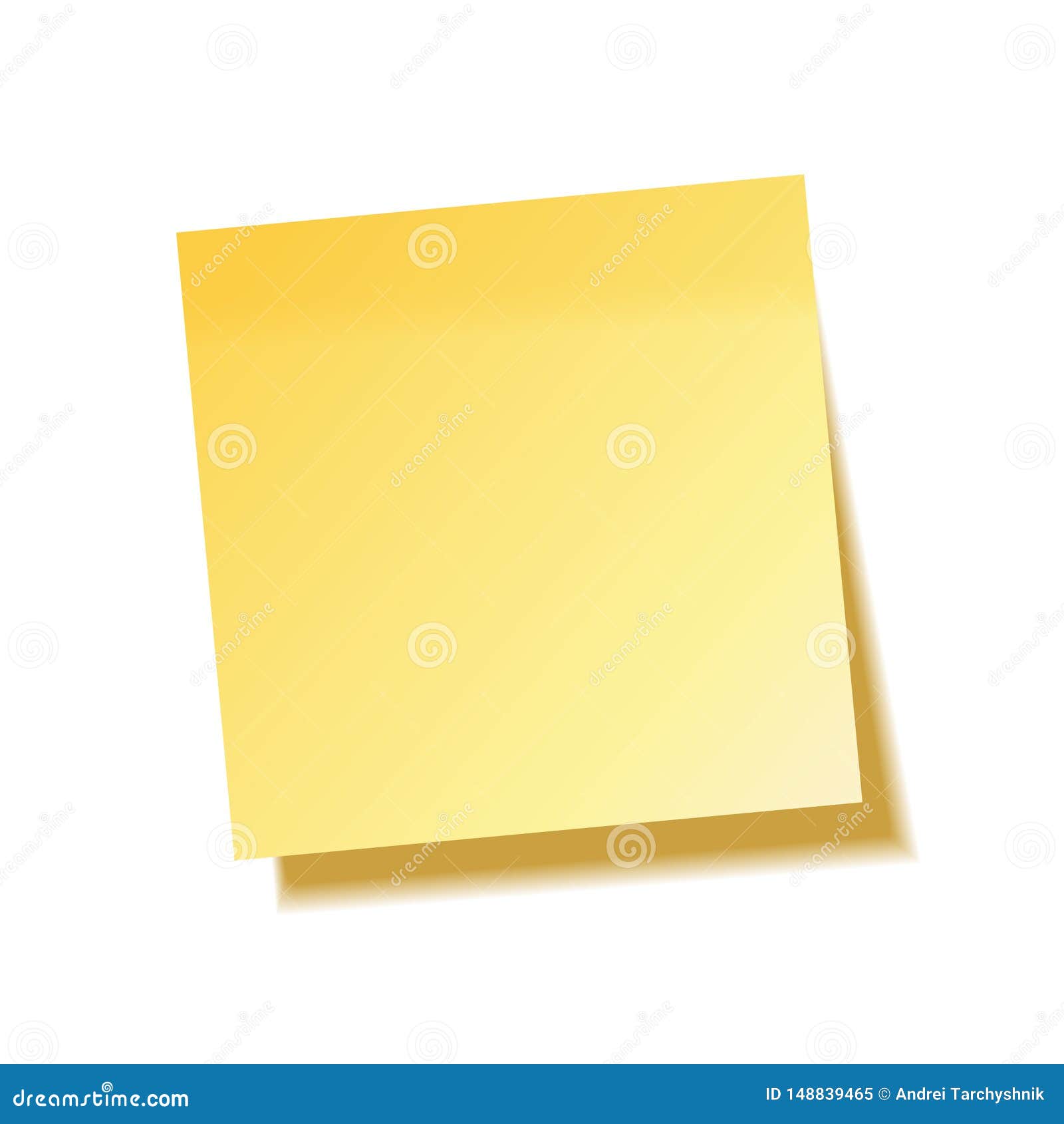 Realistic Sticky Note with Shadow. Yellow Paper. Message on Notepaper ...