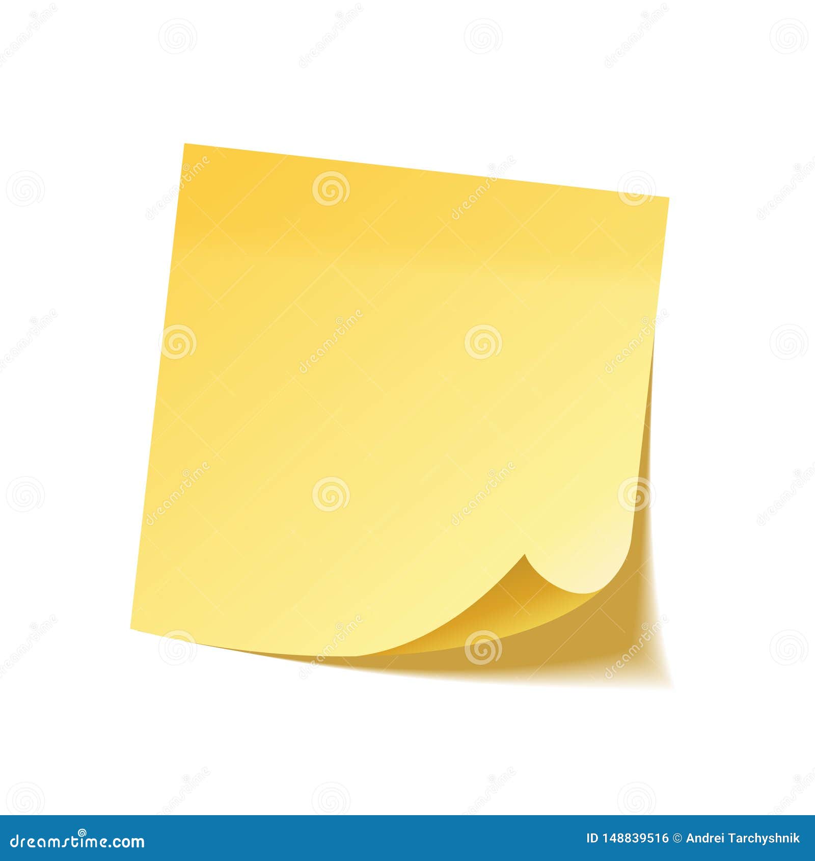 Realistic Sticky Note with Shadow. Yellow Paper. Message on Notepaper ...